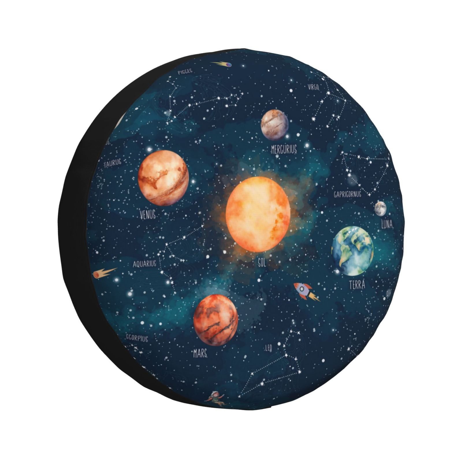 Sikiie Solar System And Planets PVC Leather Spare Tire Wheel Cover ...