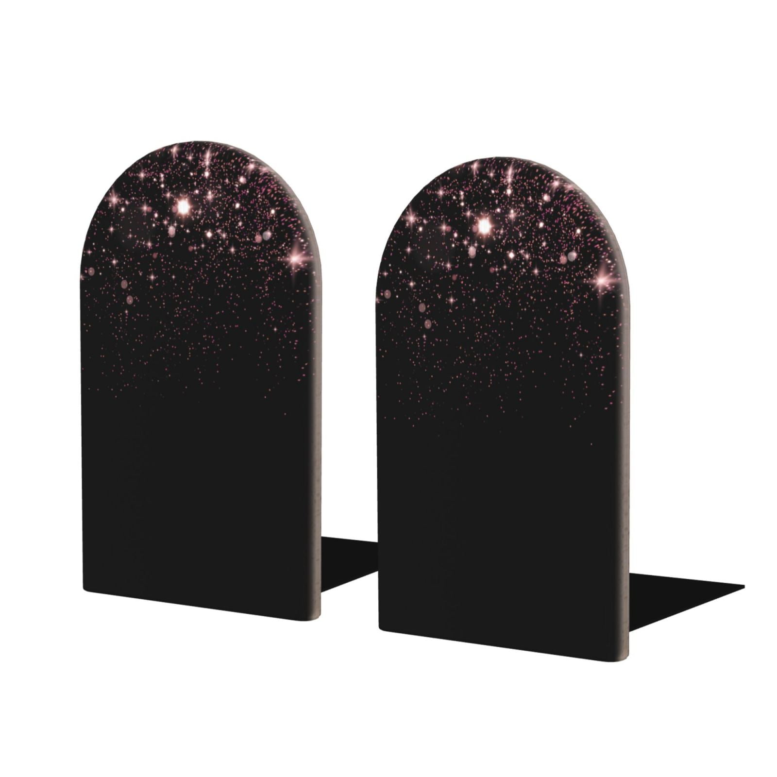 Sikiie Sparkling Pink Night Sky Bookends 1 Pair, Wood Bookends for ...