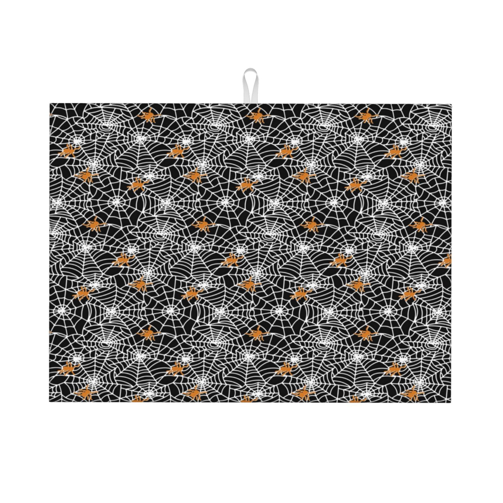 Sikiie Spider Cobweb Dish Drying Mat, Kitchen Counter Mat, Self Drying ...