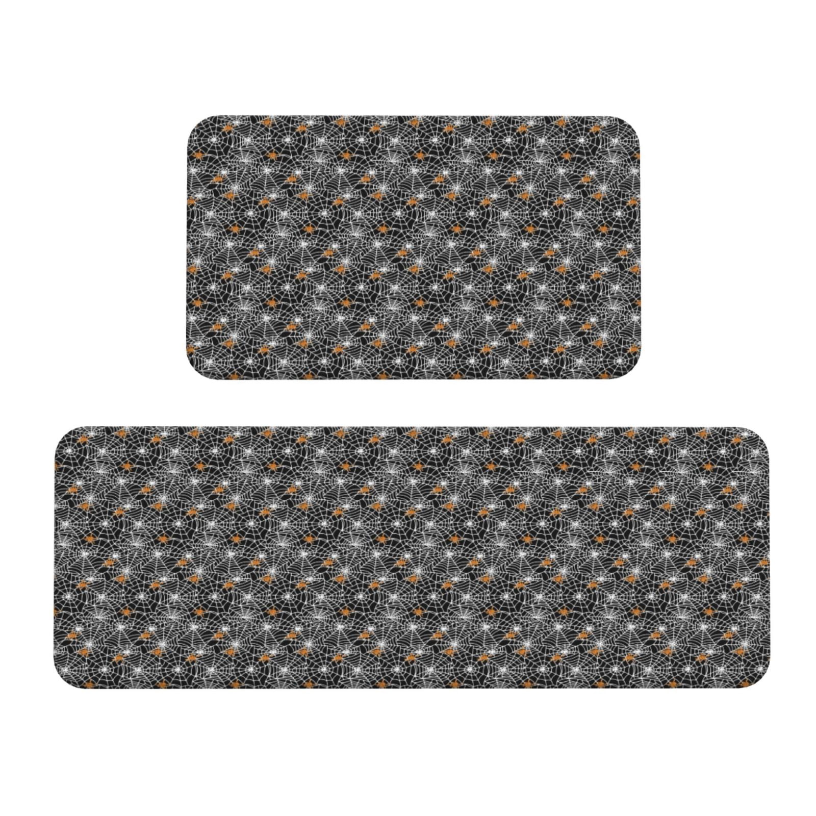 Sikiie Spider Cobweb Kitchen Mat 2 PCS Cushioned Kitchen Rug ...