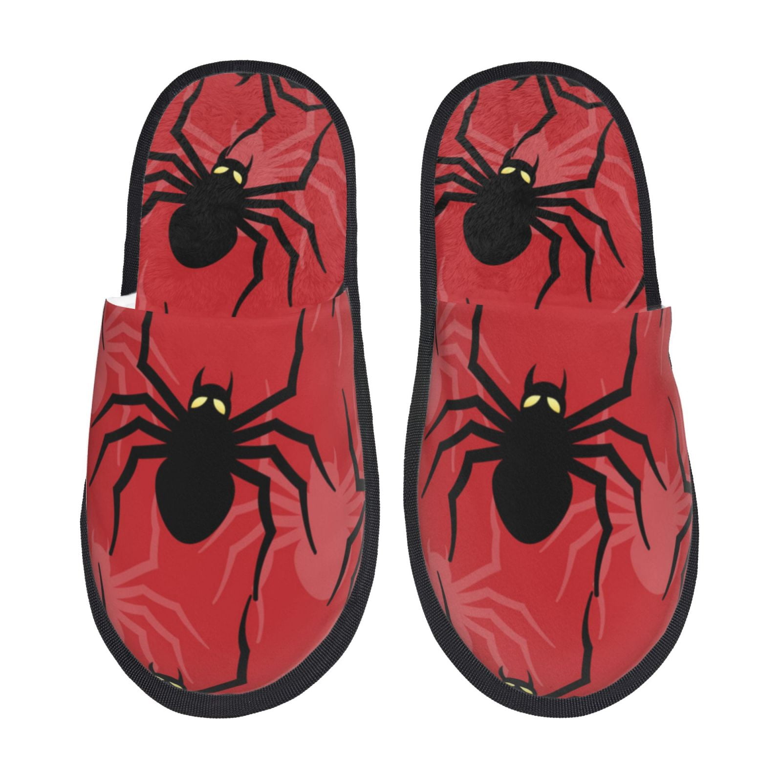 Sikiie Spider Fuzzy Slip-on Slippers Warm Cozy Soft Lightweight Memory ...