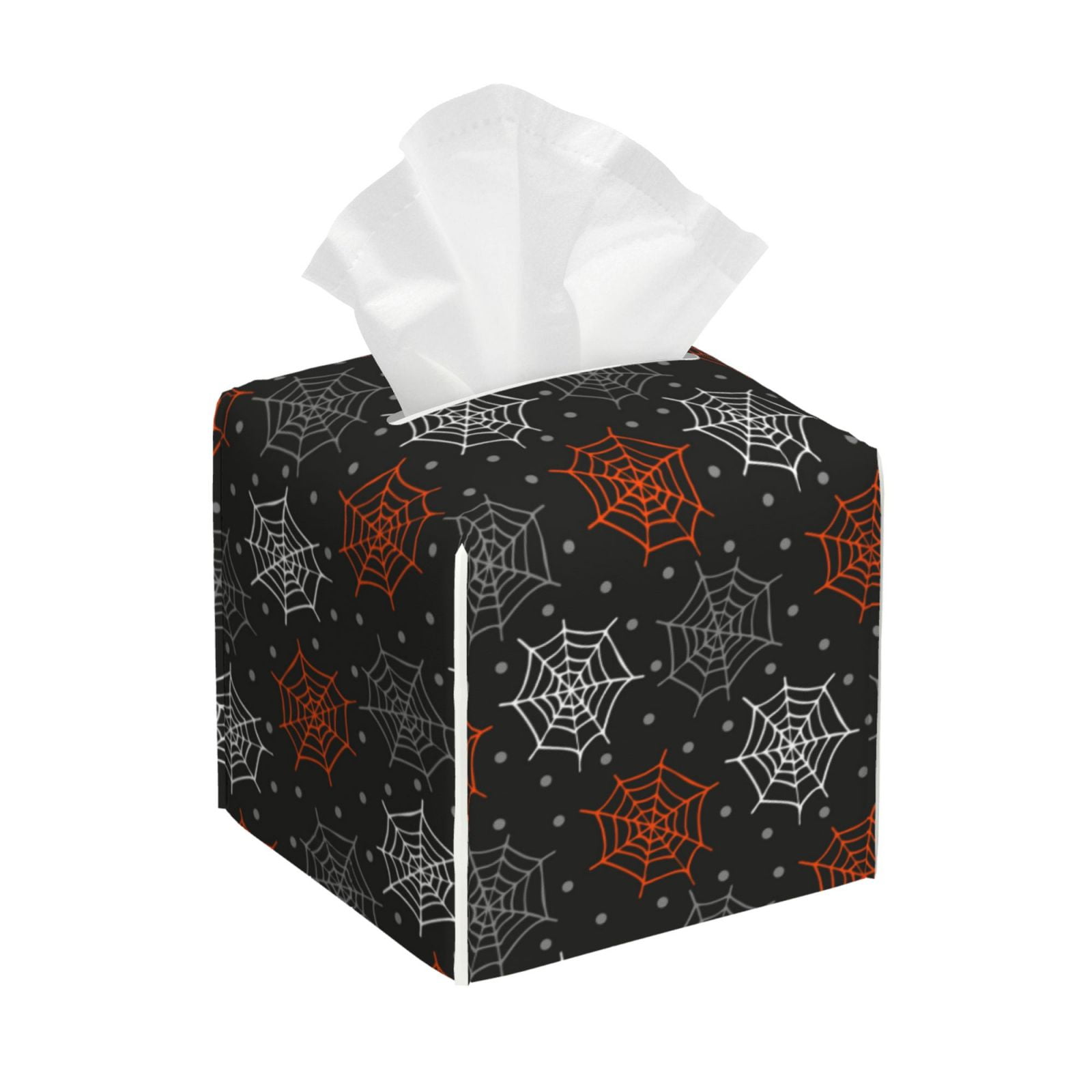 Sikiie Spider Web Leather Tissue Box Cover Square, tissue box holder ...