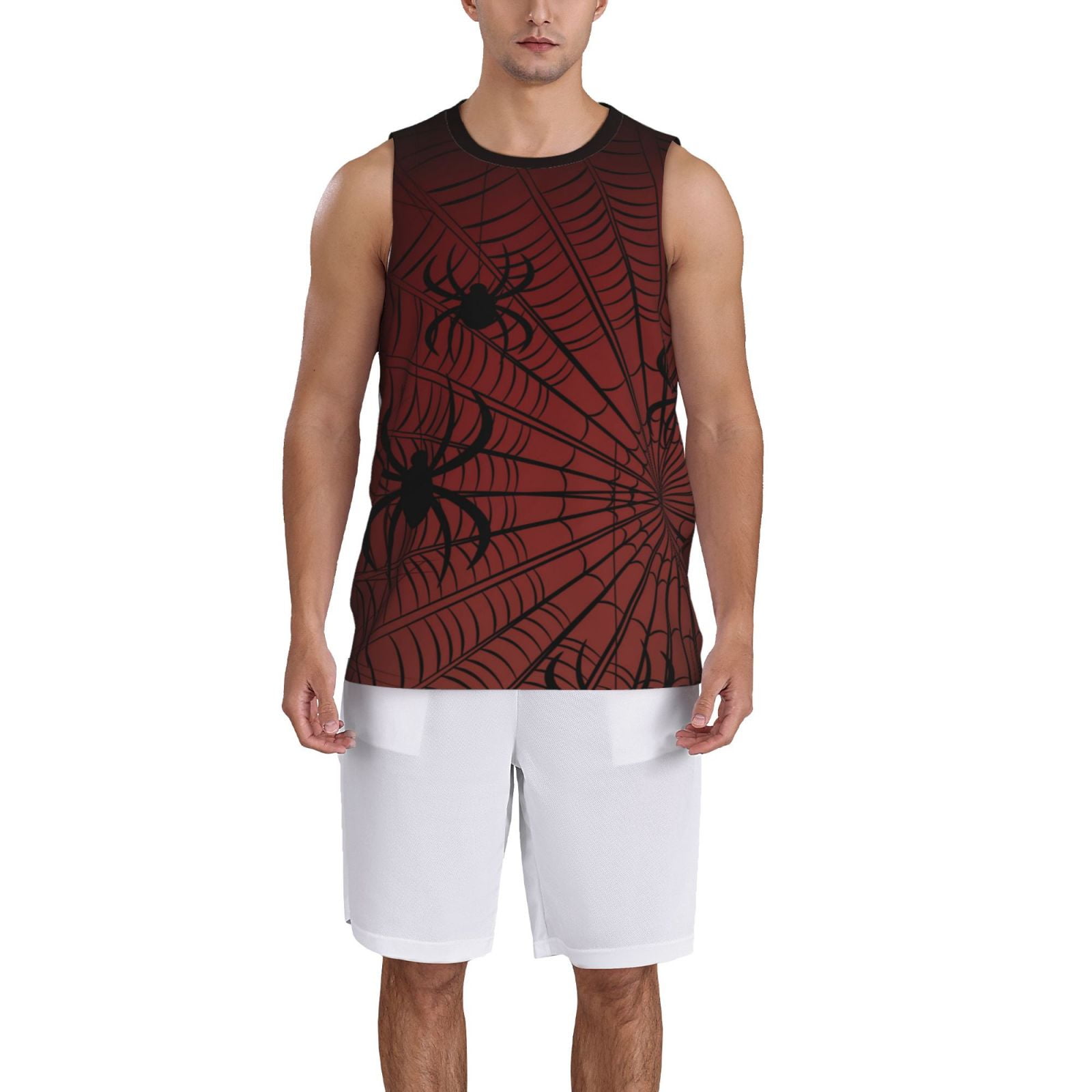 Sikiie Spiders On A Web Basketball Jersey Reversible Men's Mesh ...