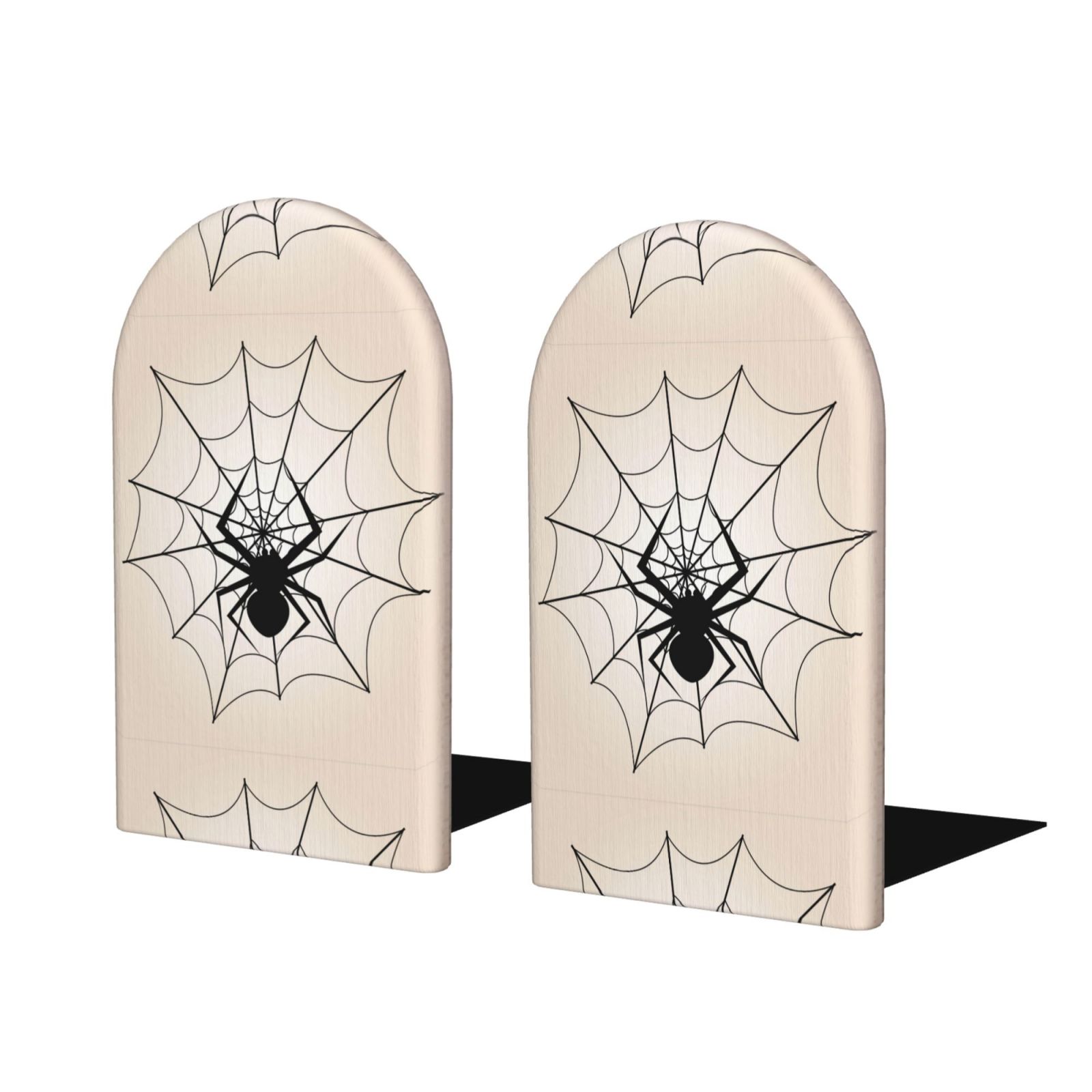 Sikiie Spiders On The Web 1 Bookends 1 Pair, Wood Bookends for Shelves ...