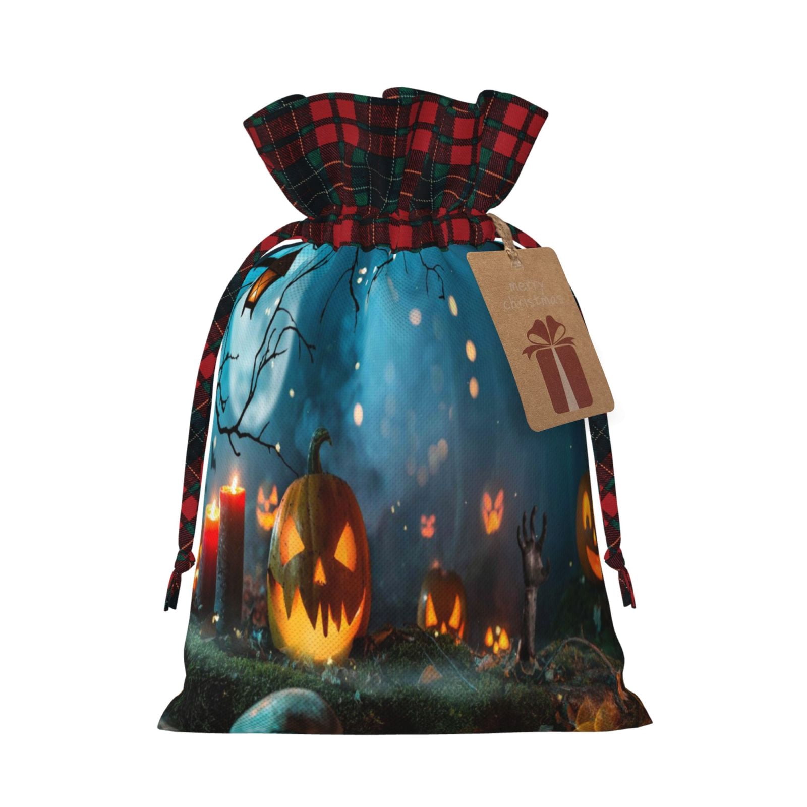 Sikiie Spooky Halloween Christmas Gift Bags Drawstring Gift Bags Sacks ...