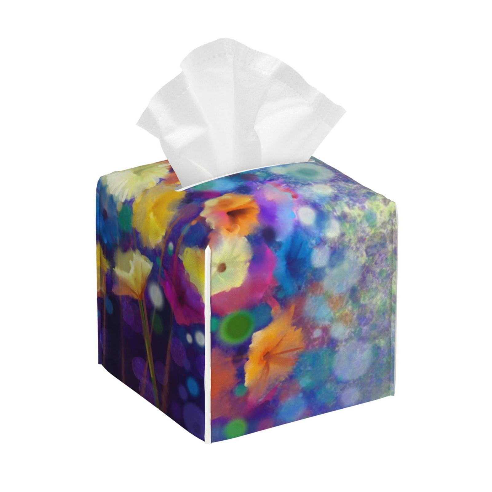 Sikiie Spring Flower Seasonal Leather Tissue Box Cover Square, tissue ...