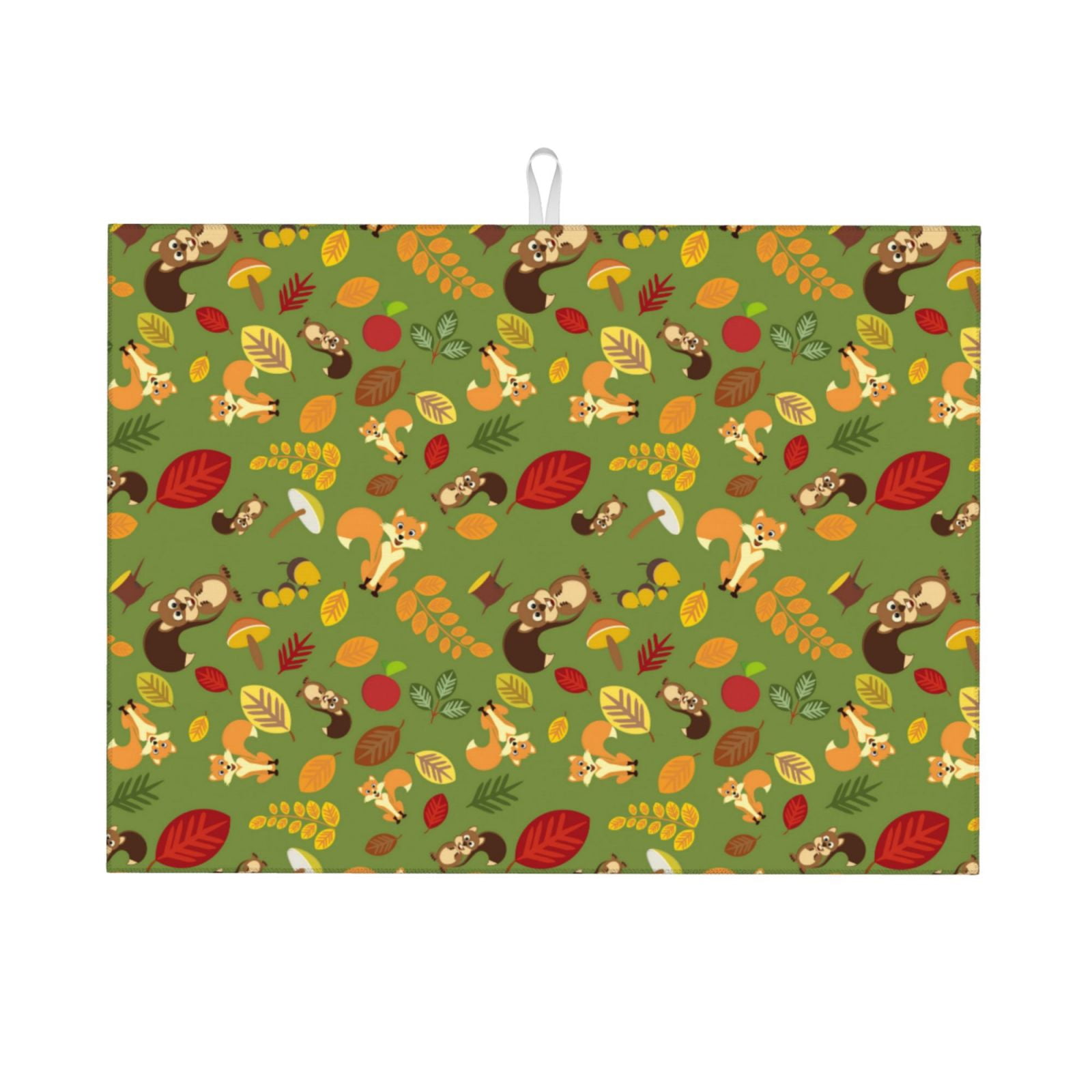 Sikiie Squirrel And Fox In The Forest Dish Drying Mat, Kitchen Counter ...