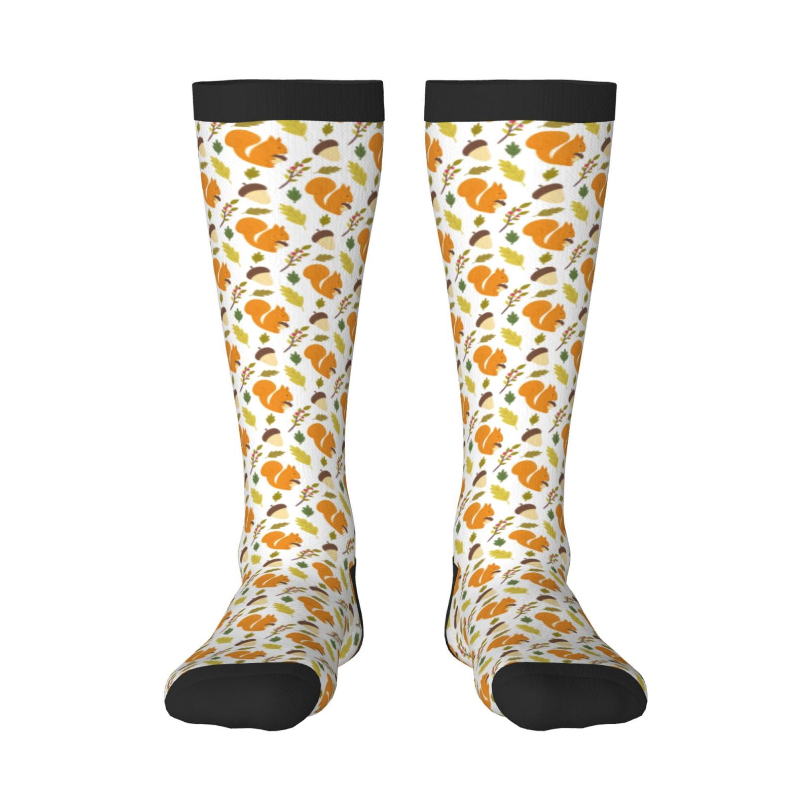 Sikiie Squirrel Eating Nuts Knee Socks, High Socks Long Stretchy Sock ...