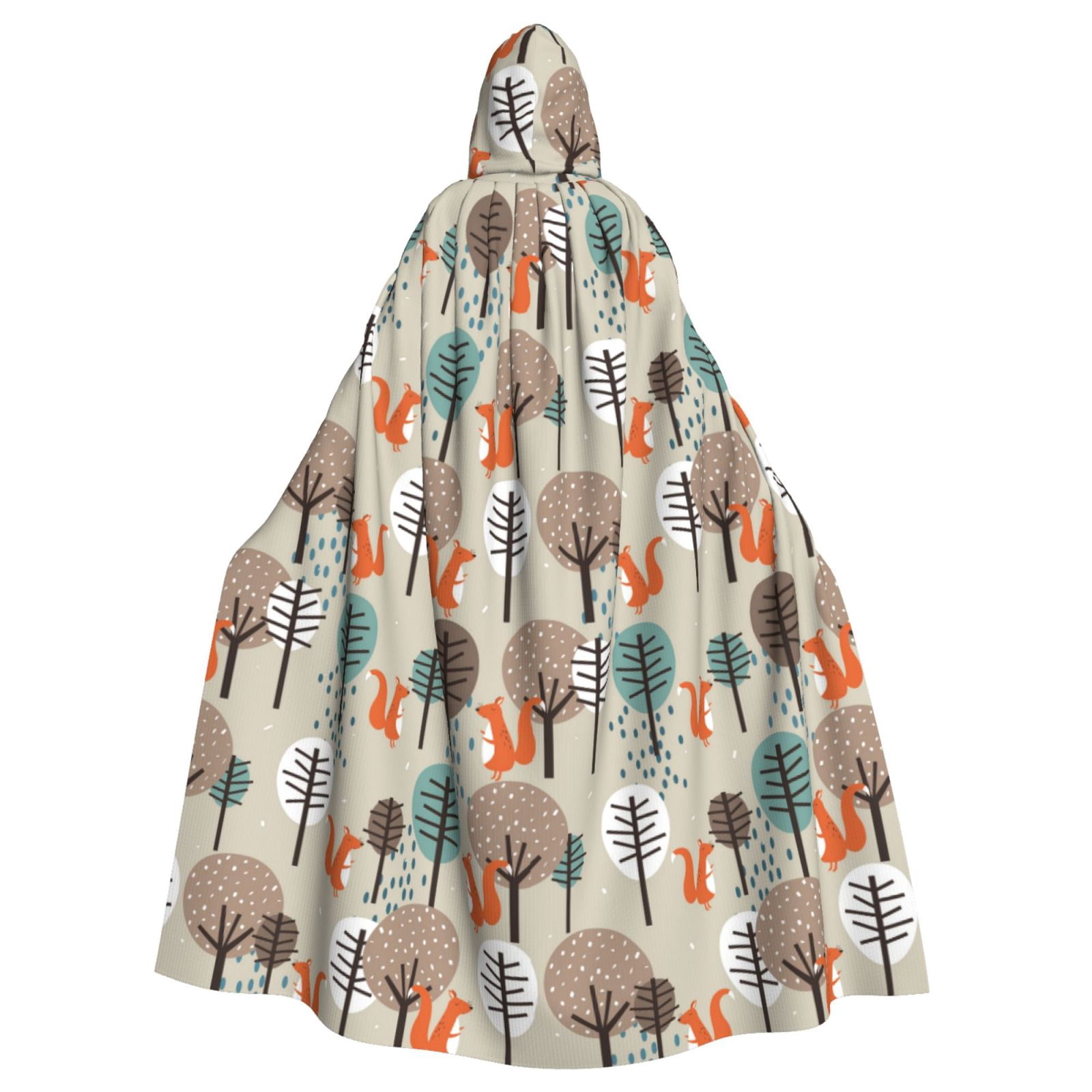 Sikiie Squirrels and Trees Unisex Hooded Robe Cloak Adults’ Lightweight ...