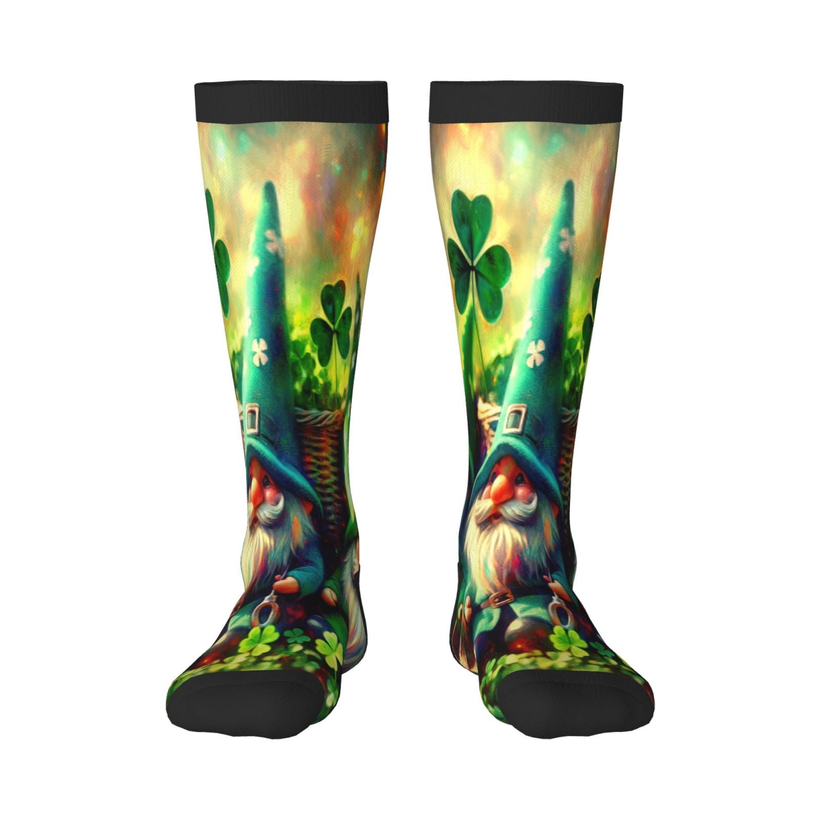 Sikiie St. Patrick's Day USA Flag Knee Socks, High Socks Long Stretchy ...