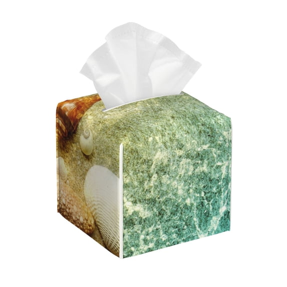 Sikiie Starfish And Seashell Leather Tissue Box Cover Square, tissue ...