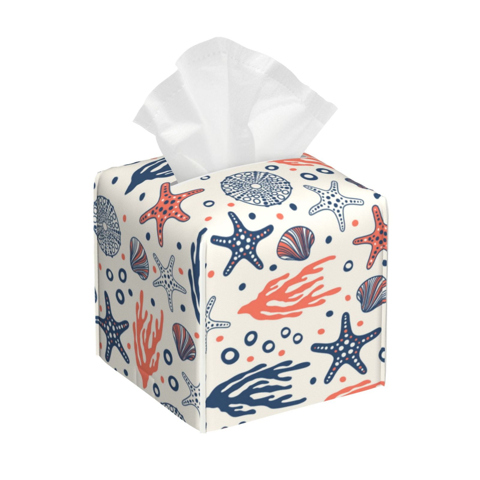 Sikiie Starfish Shell Leather Tissue Box Cover Square, tissue box ...