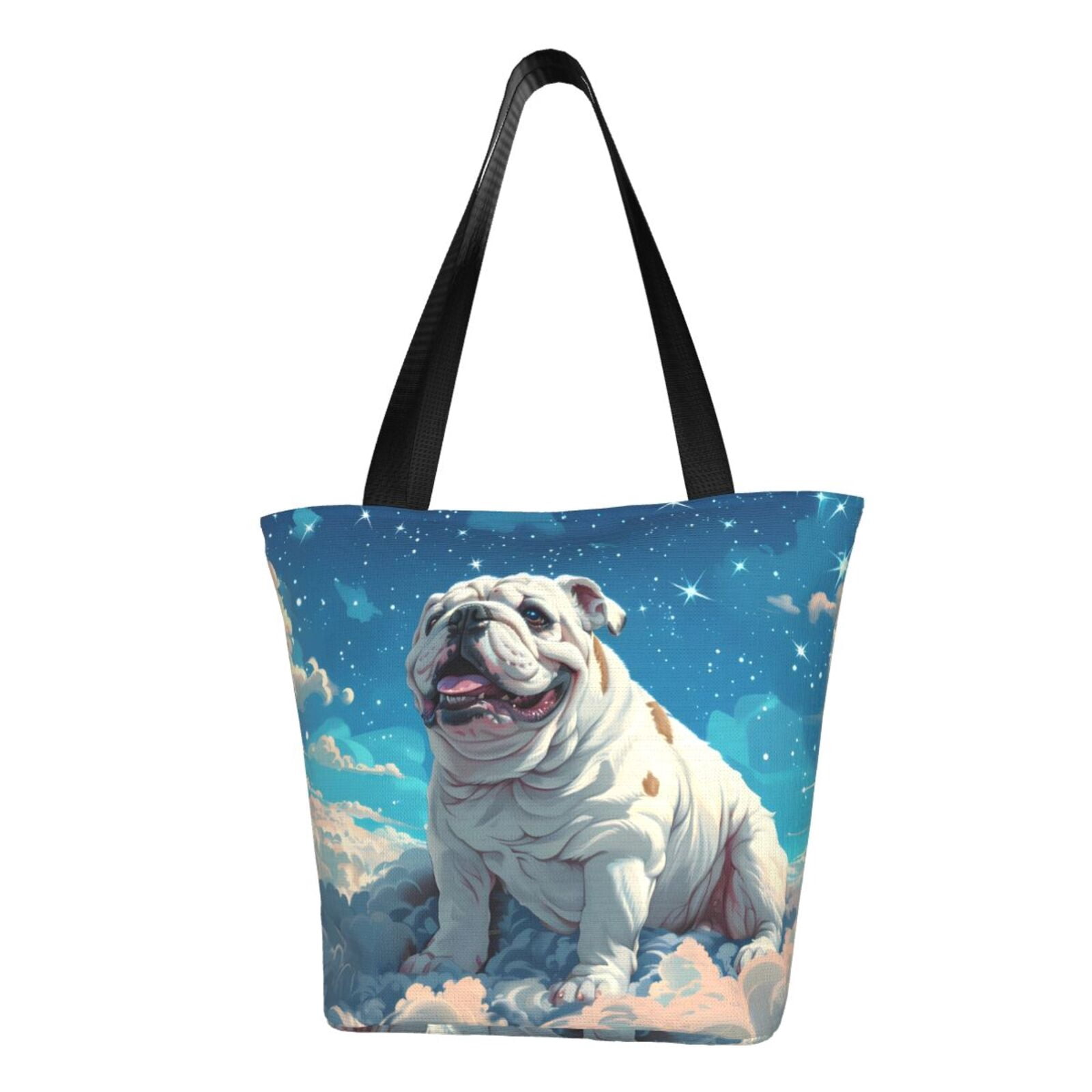 Sikiie Starry Sky Cloud Bulldog Shoulder Bag Casual Hobo Crossbody Tote ...