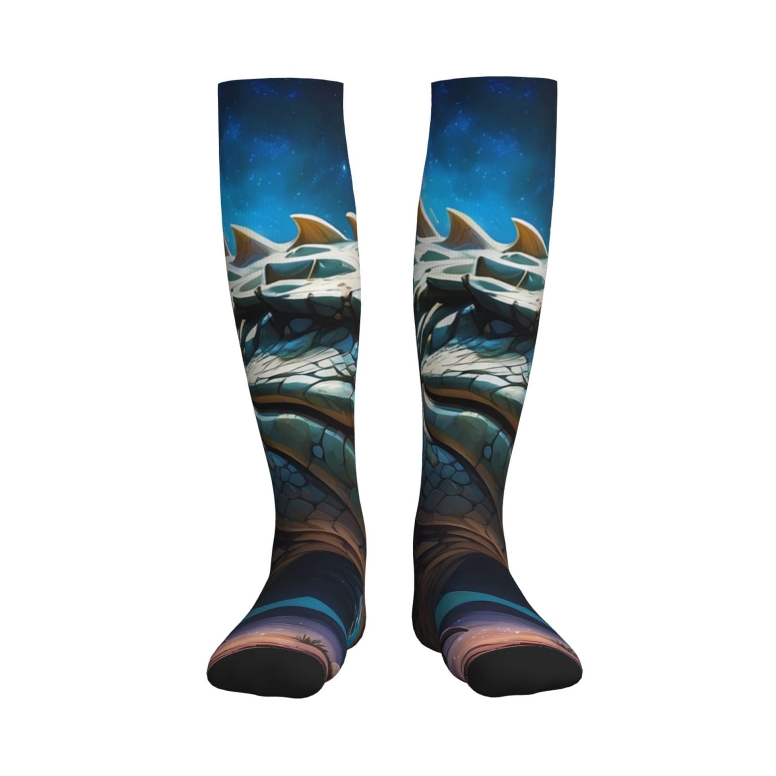 Sikiie Starry Sky Colorful Crocodile A 1 Pairs Compression Socks for ...