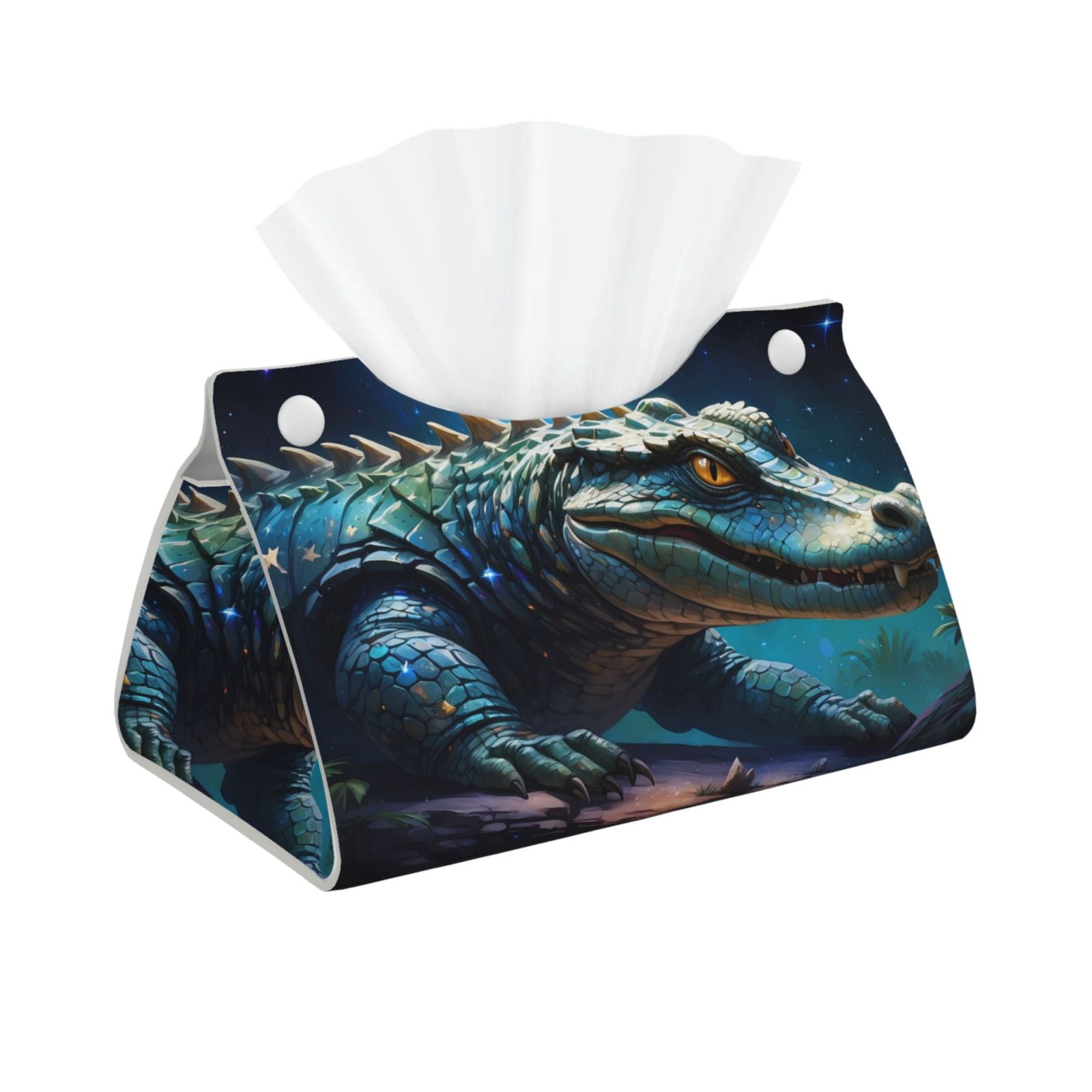 Sikiie Starry Sky Colorful Crocodile A Leather Tissue Box Cover ...
