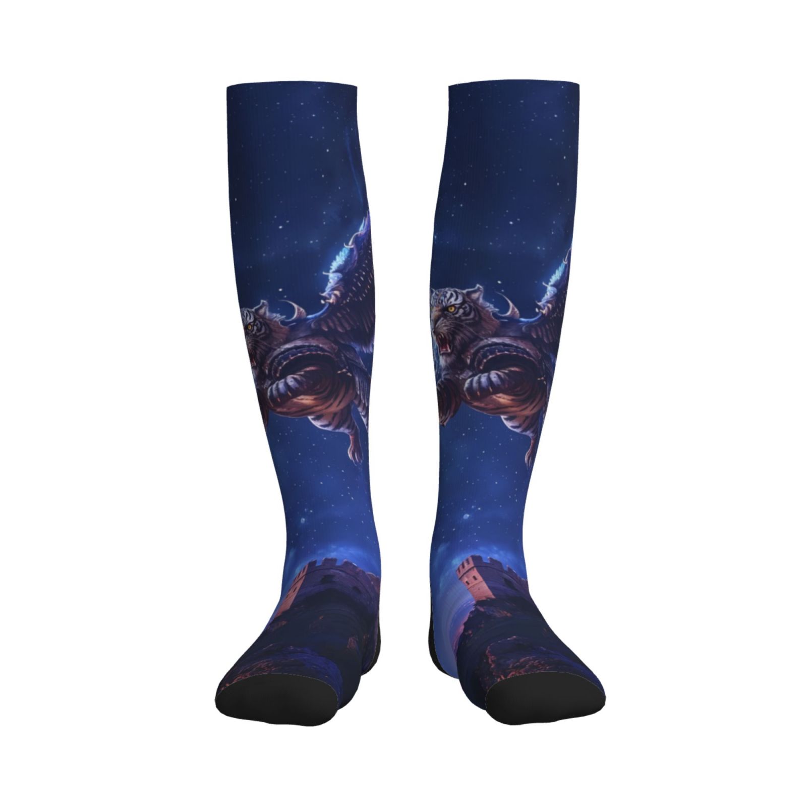 Sikiie Starry Sky Wall Flying Tiger 1 Pairs Compression Socks for Men ...