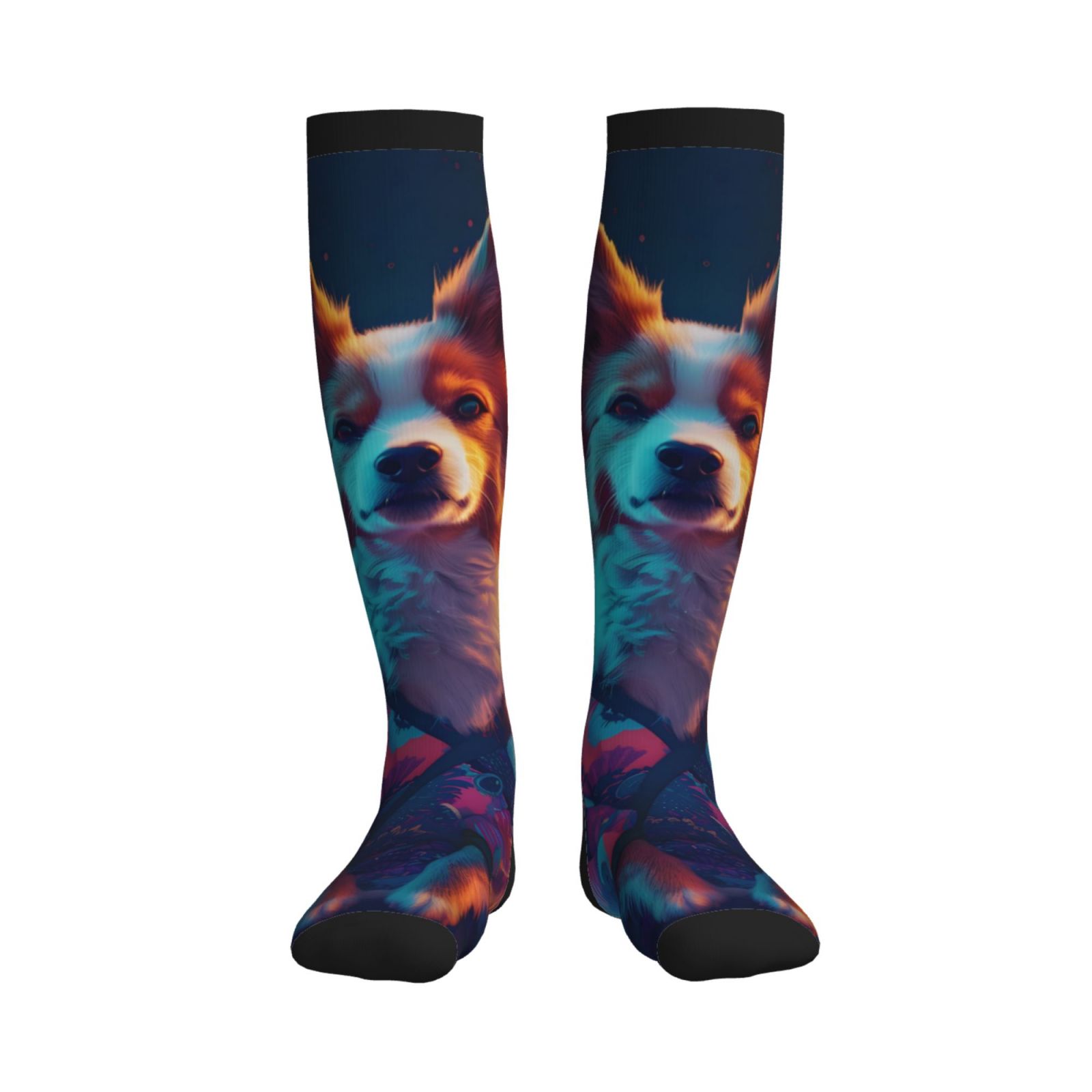 Sikiie Starry Sky White Cloud Puppy 1 Pairs Compression Socks for Men ...