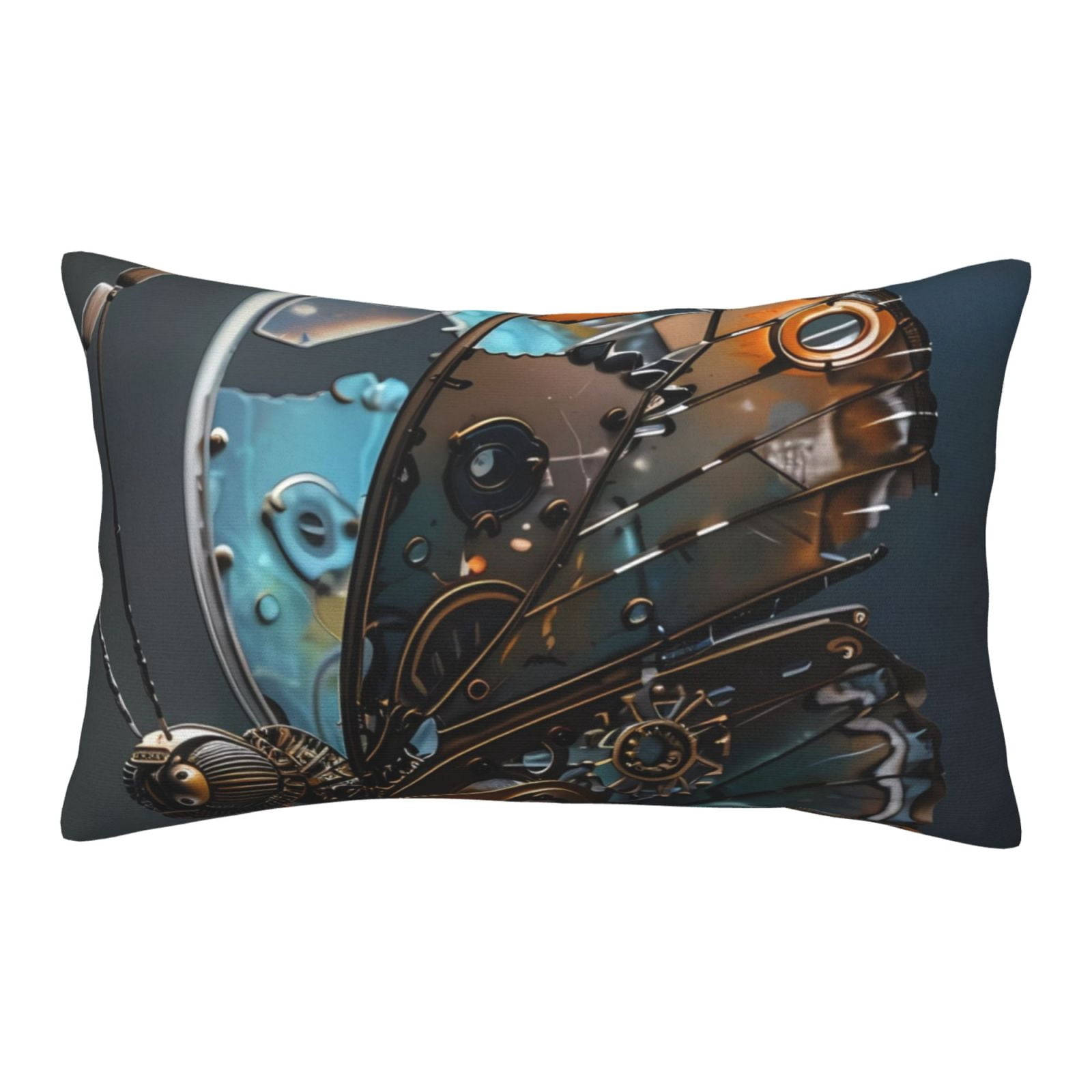 Sikiie Steampunk Mechanical Butterfly Print Plush Pillow Cover, Wrinkle ...
