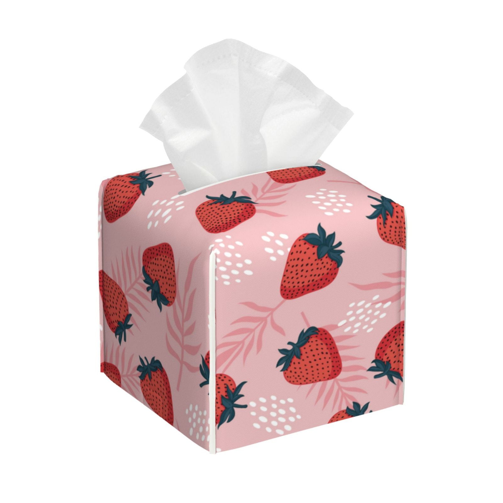 Sikiie Strawberries Leather Tissue Box Cover Square, tissue box holder ...