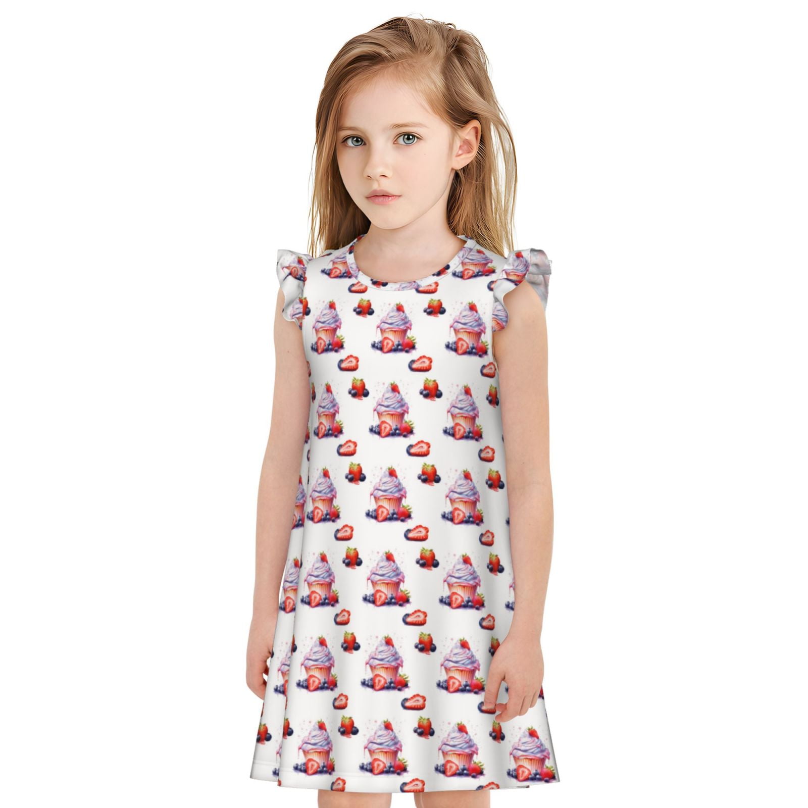 Sikiie Strawberry Blueberry Cream Cake Girls Nightgowns, Girls Pajamas ...