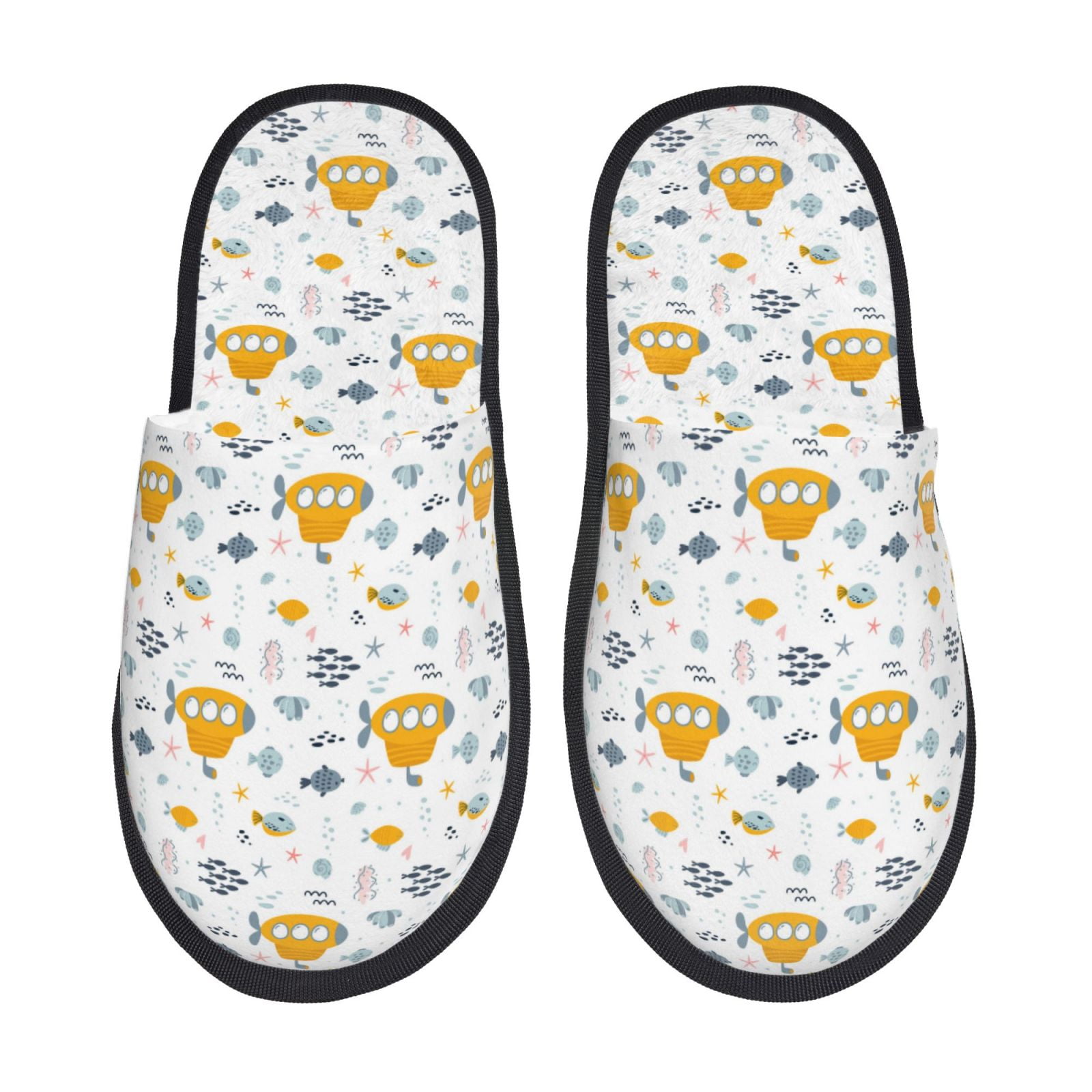 Sikiie Submarine Ship Fuzzy Slip-on Slippers Warm Cozy Soft Lightweight ...