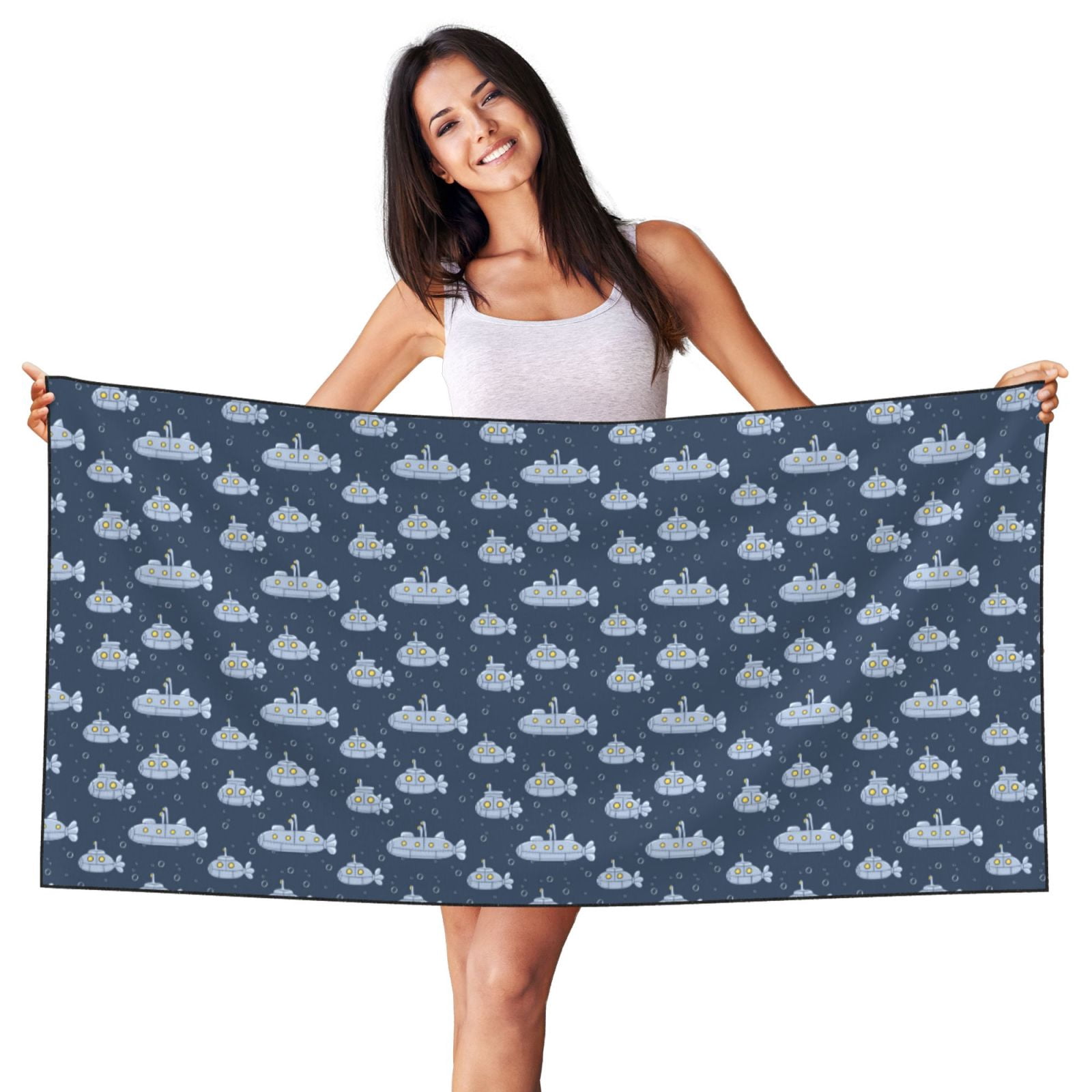 Sikiie Submarine With Periscope Beach Towel for Women Men, Pool Bath ...