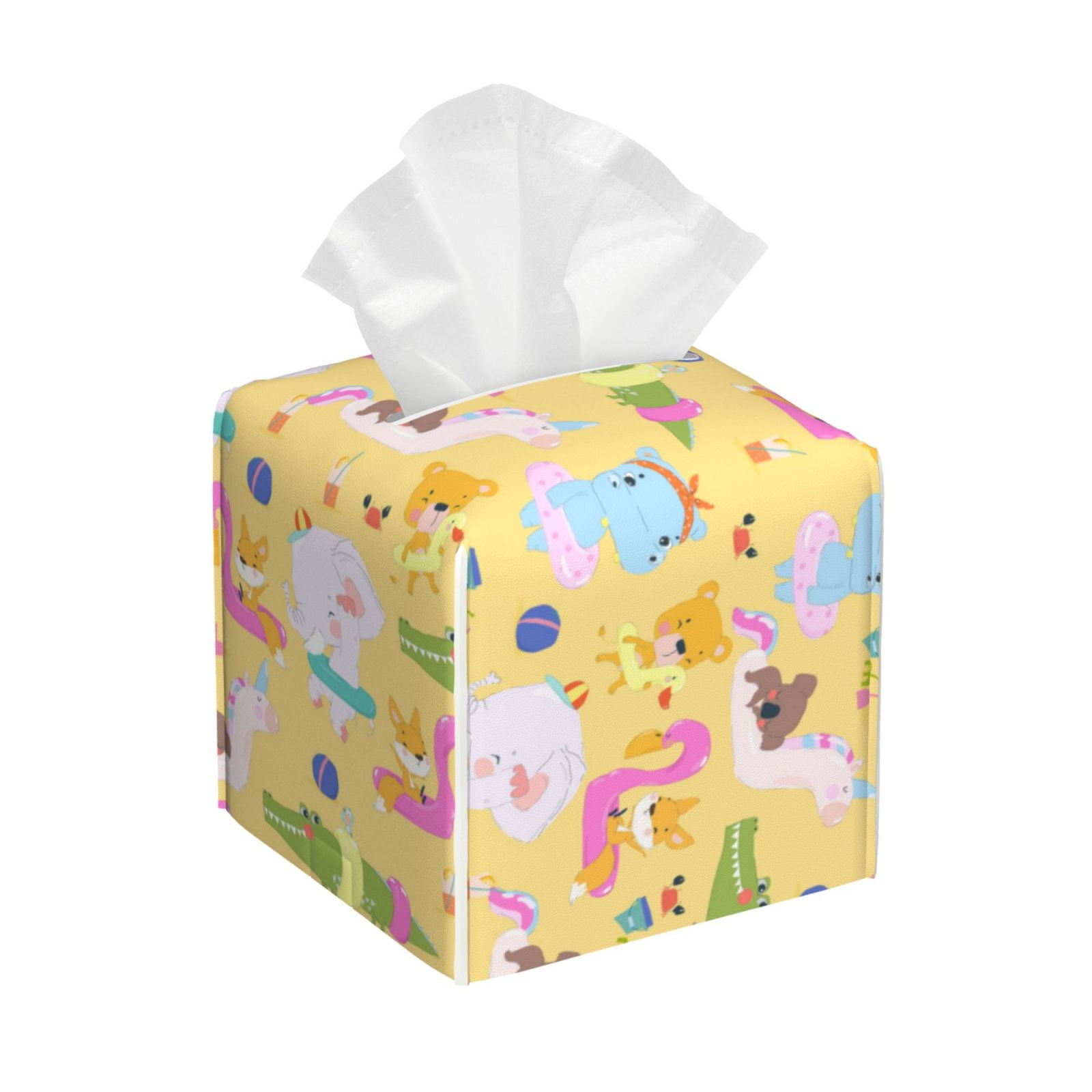 Sikiie Summer Animals Leather Tissue Box Cover Square, tissue box ...