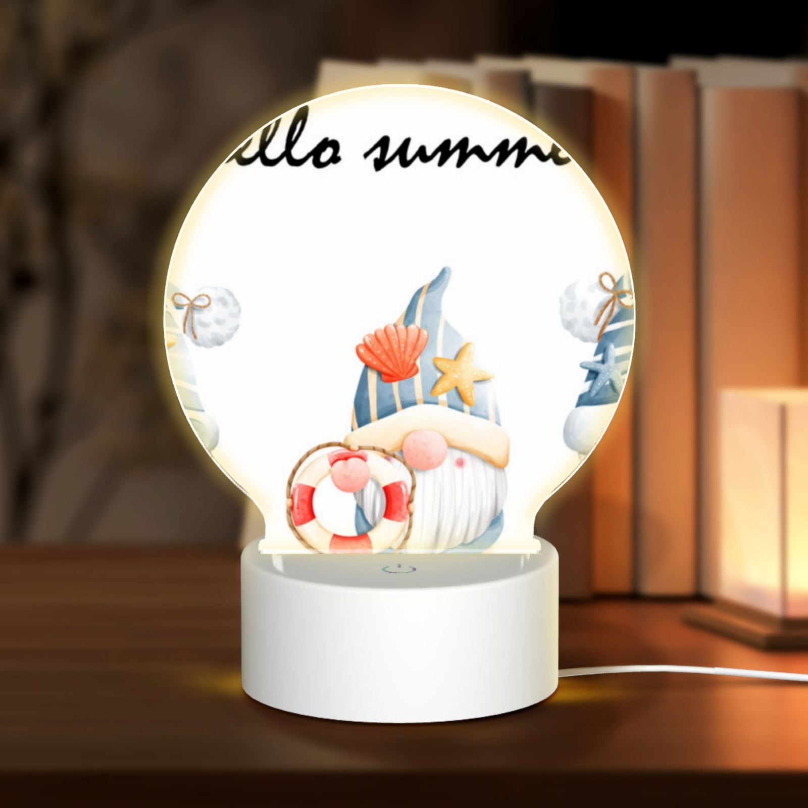 Sikiie Summer Gnome Acrylic Night Light Gift Custom Acrylic Night Light ...