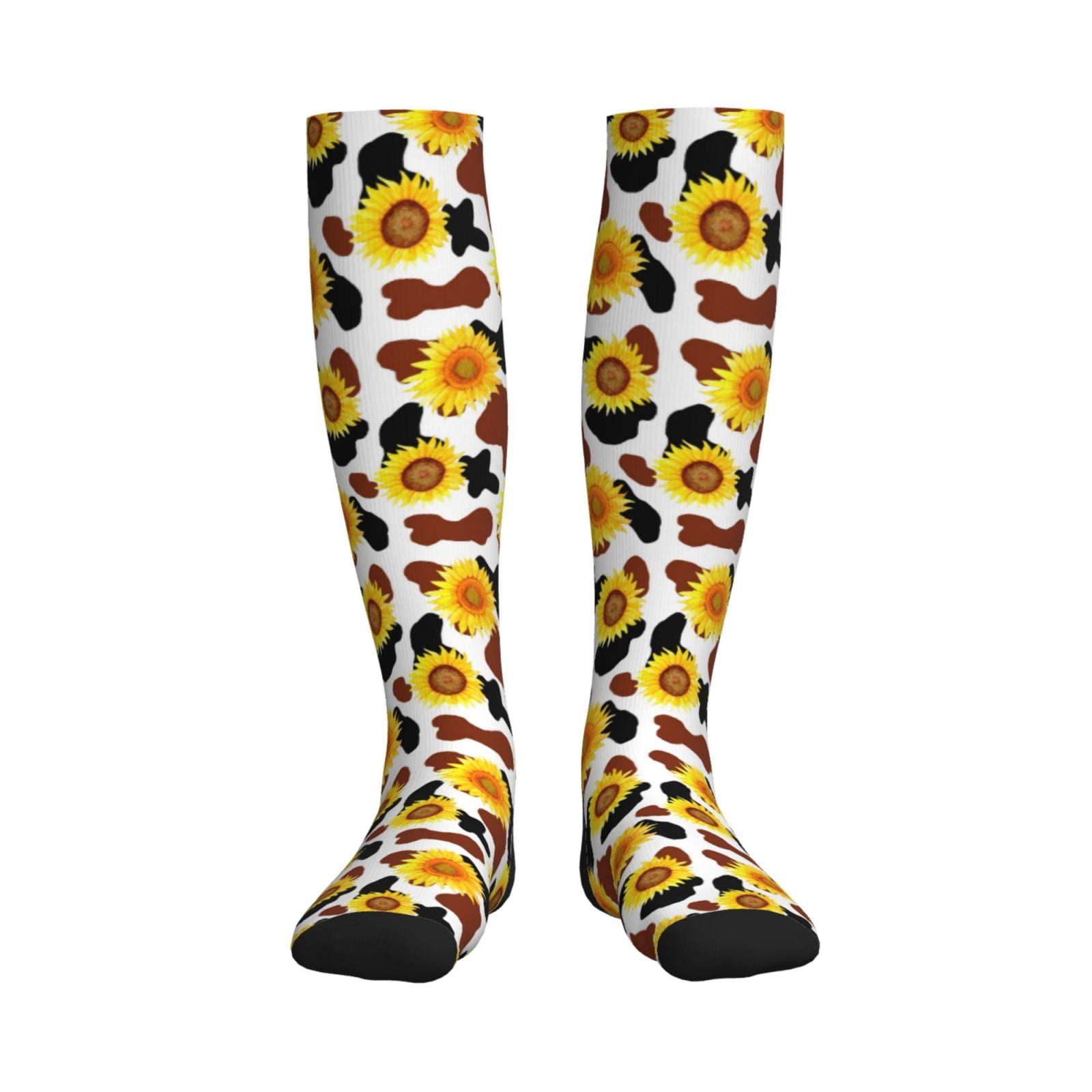 Sikiie Sunflower Cow 1 Pairs Compression Socks for Men and Women 15-20 ...