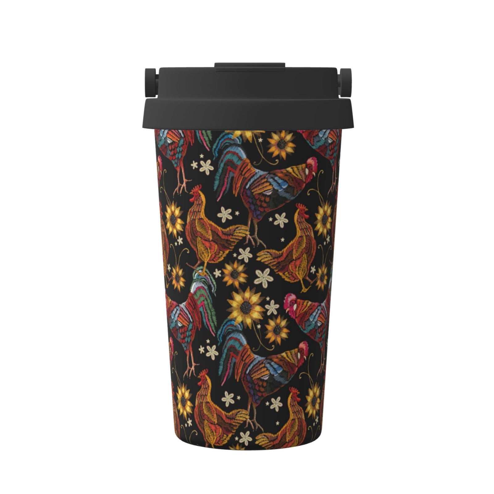 Sikiie Sunflower Rooster Coffee Mug Pobtable To Stainless Steel Coffee ...