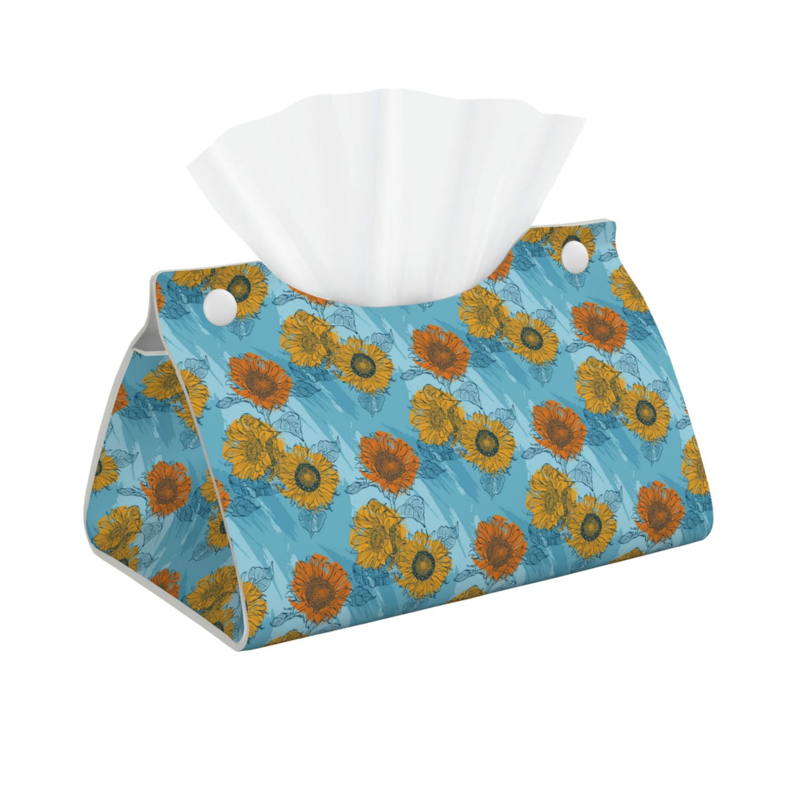 Sikiie Sunflowers Leather Tissue Box Cover Rectangle, Long Tissue Box ...
