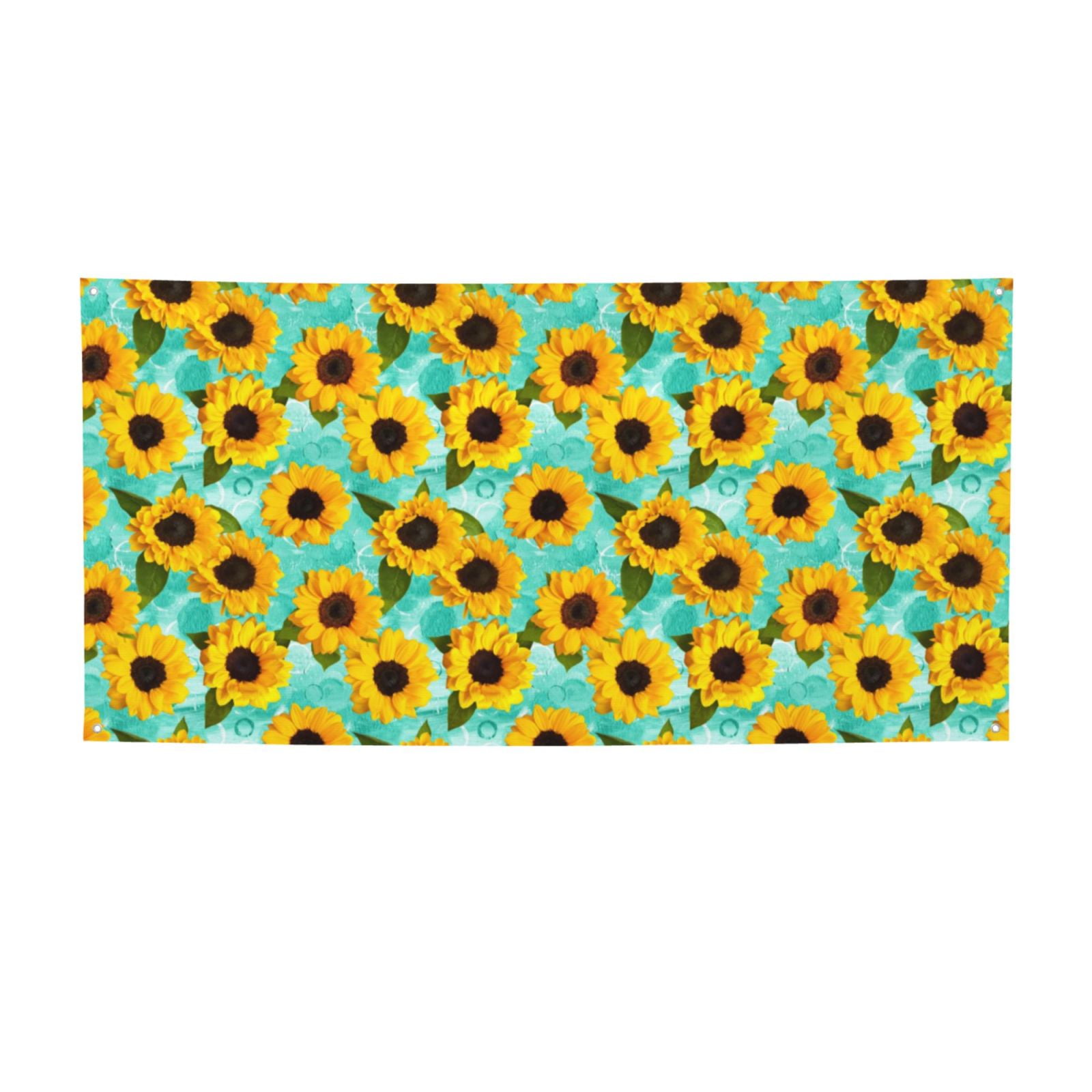 Sikiie Sunflowers With Green Leaves Custom Banners and Signs Customize ...