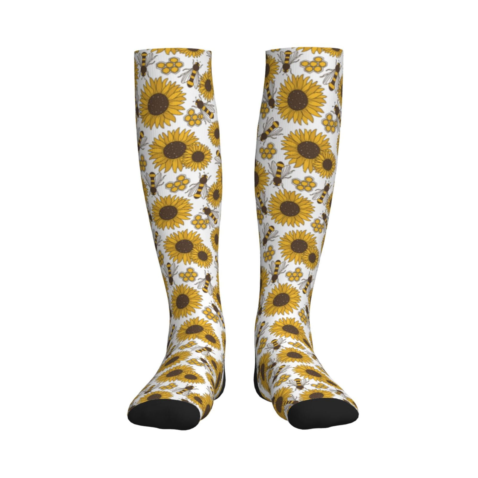 Sikiie Sunflowers and Bees 1 Pairs Compression Socks for Men and Women ...