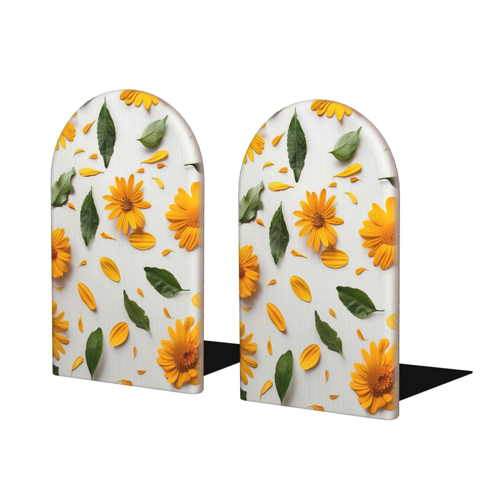 Sikiie Sunny Yellow SunFlower Bookends 1 Pair, Wood Bookends for ...