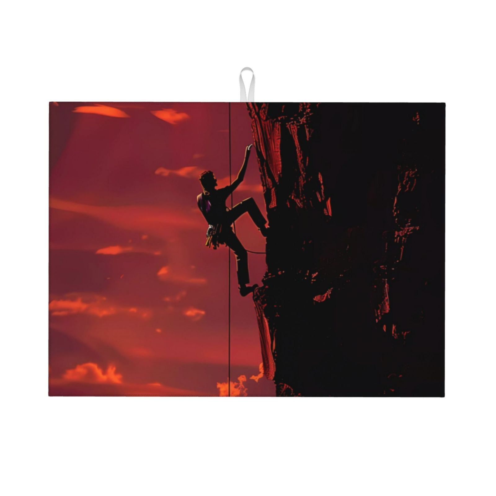 Sikiie Sunset Cliff Climbers Dish Drying Mat, Kitchen Counter Mat, Self ...