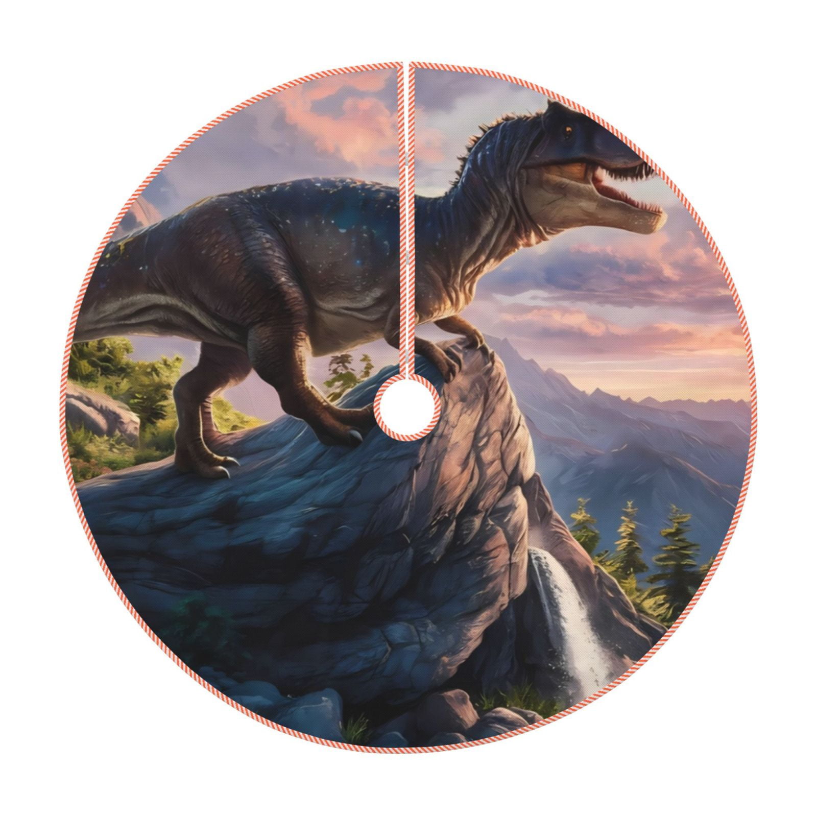 Sikiie Sunset Cliff Dinosaur Nativity Christmas Tree Skirt, Jesus ...