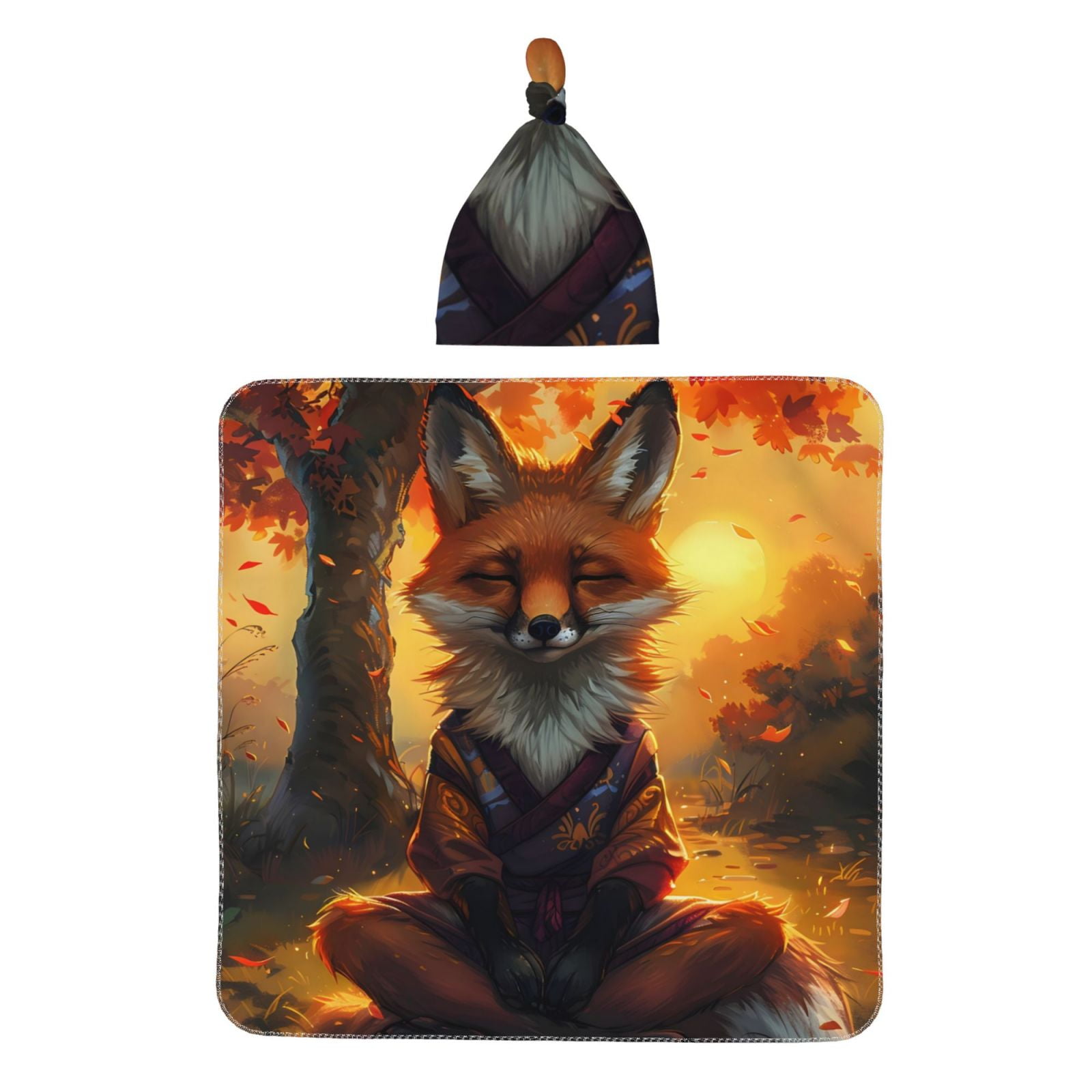 Sikiie Sunset Maple Tree Fox Baby Newborn Receiving Blanket with and ...