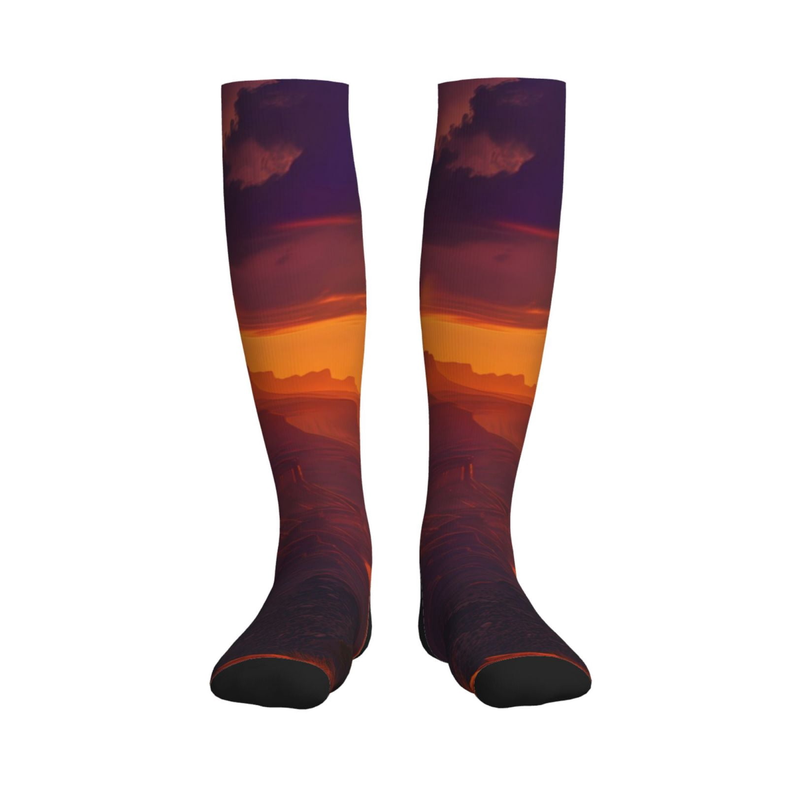 Sikiie Sunset Valley Western Cowboy 1 Pairs Compression Socks for Men ...