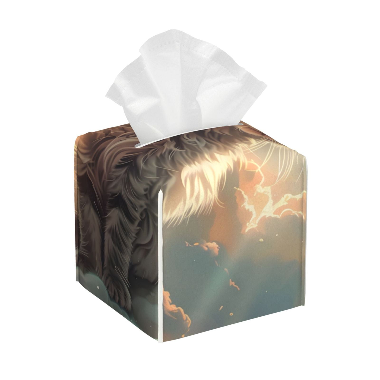 Sikiie Sunshine Cloud Kitten Leather Tissue Box Cover Square, tissue ...