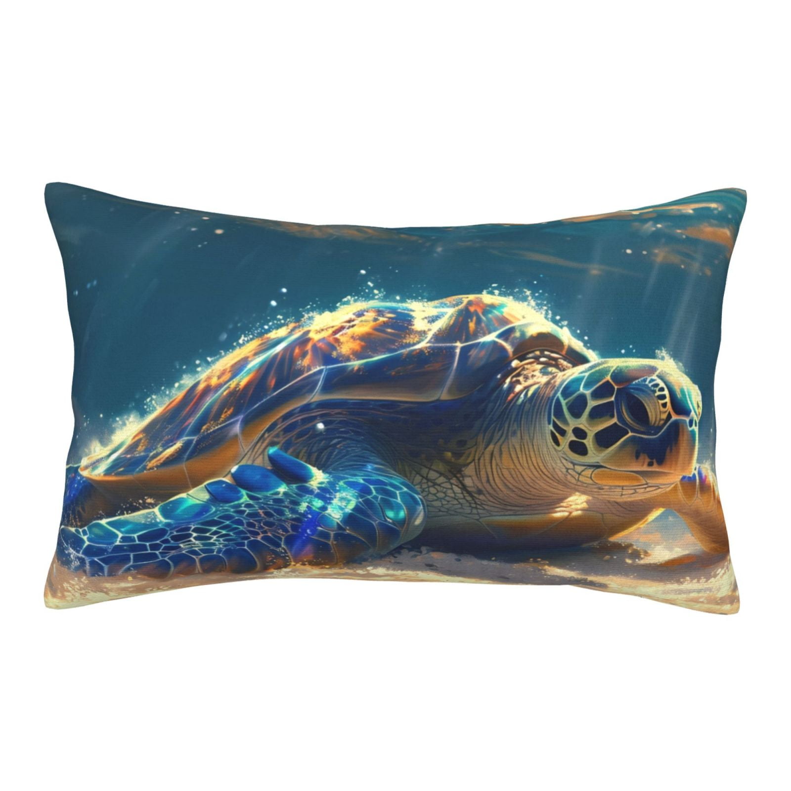 Sikiie Sunshine Underwater Sand Turtle Print Plush Pillow Cover ...