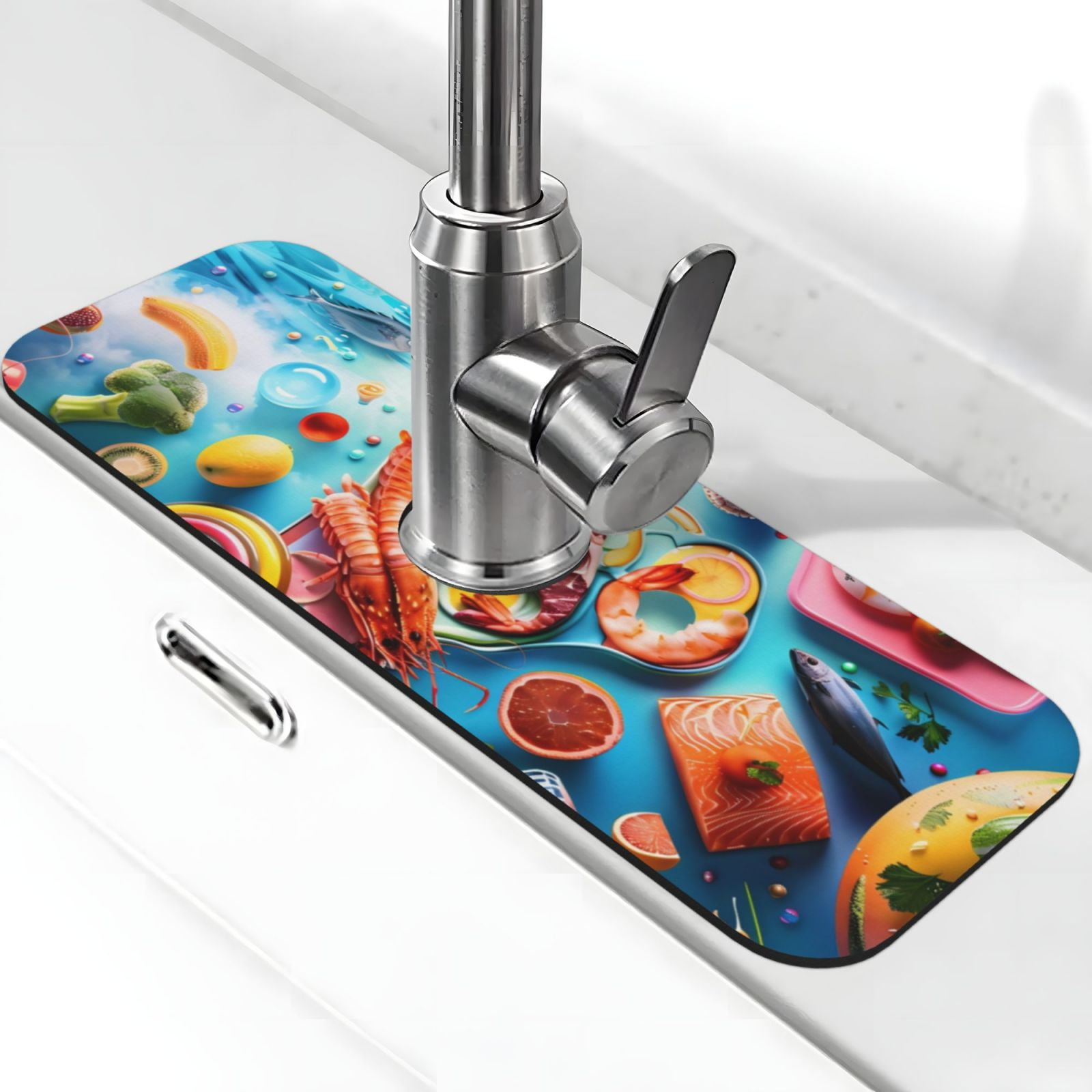 Sikiie Surreal Seafood Extravaganza Splash Guard for Sink Faucet-1 PC ...