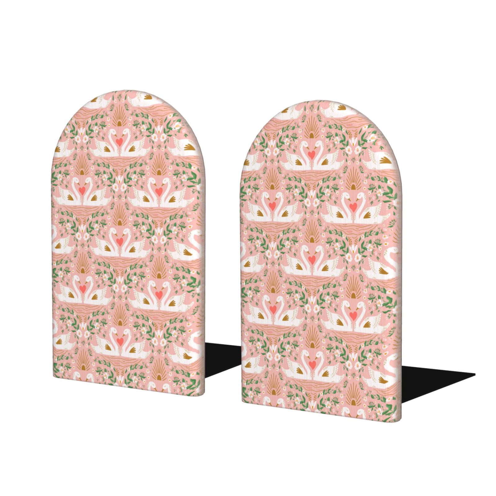 Sikiie Swan Couple Bookends 1 Pair, Wood Bookends for Shelves, Book ...