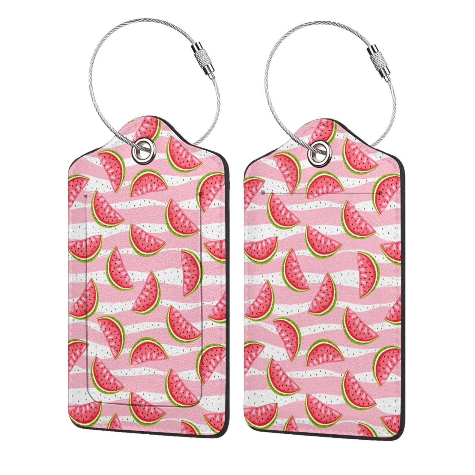 Sikiie Sweet Watermelon Luggage Tag for Suitcase Leather Baggage Tag ...