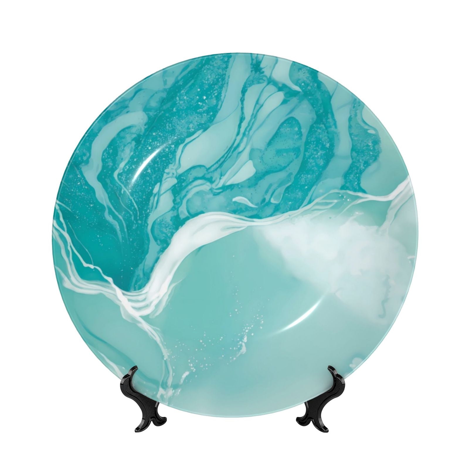 Sikiie Teal Turquoise 1 Bone China Decorative Plate Personality Ceramic ...