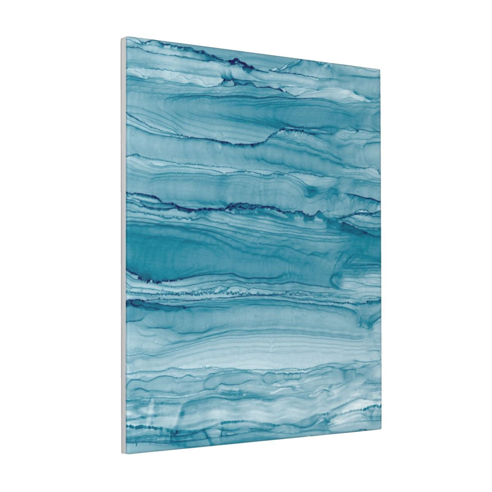 Sikiie Teal Turquoise Fluid Stripes Print Canvas Decorative Hanging ...