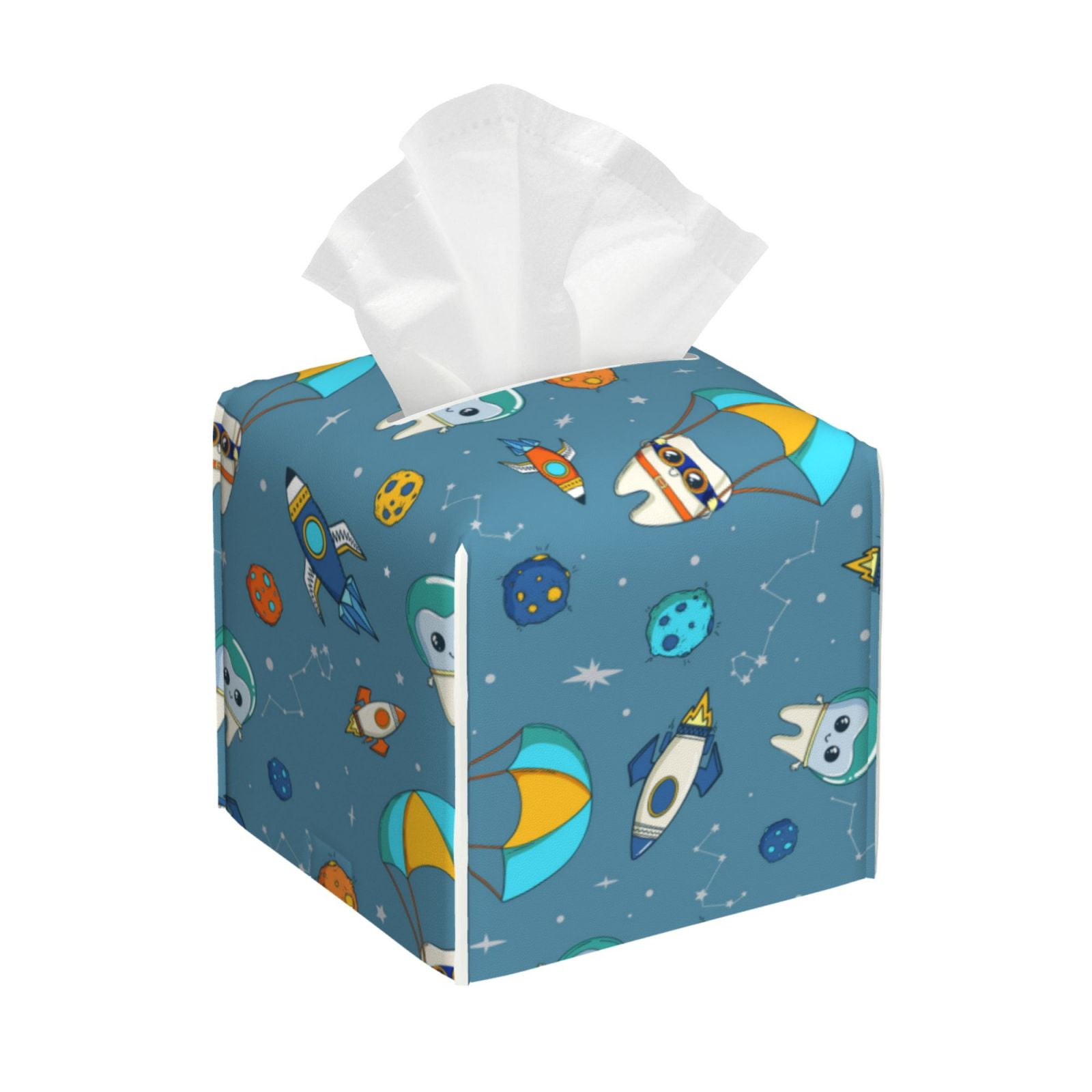 Sikiie Teeth Cosmonaut Leather Tissue Box Cover Square, tissue box ...