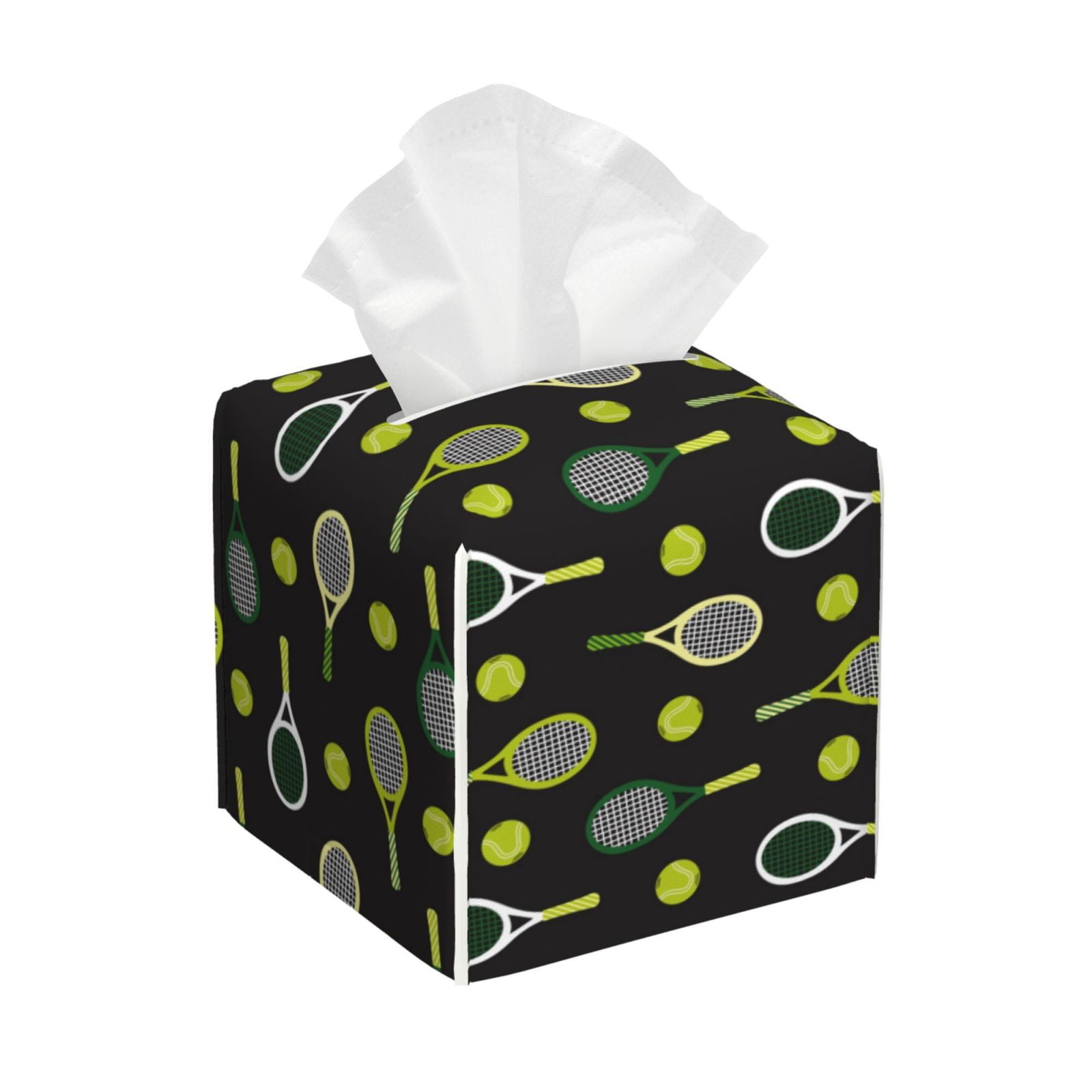 Sikiie Tennis Rackets Leather Tissue Box Cover Square, tissue box ...