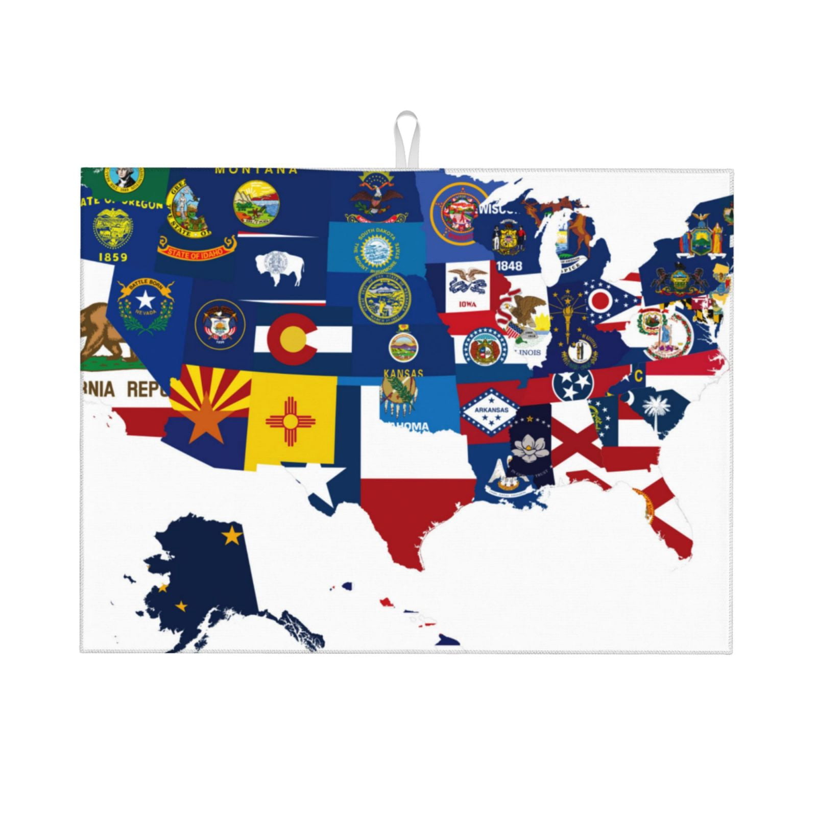 Sikiie The Map Of United States Dish Drying Mat, Kitchen Counter Mat ...