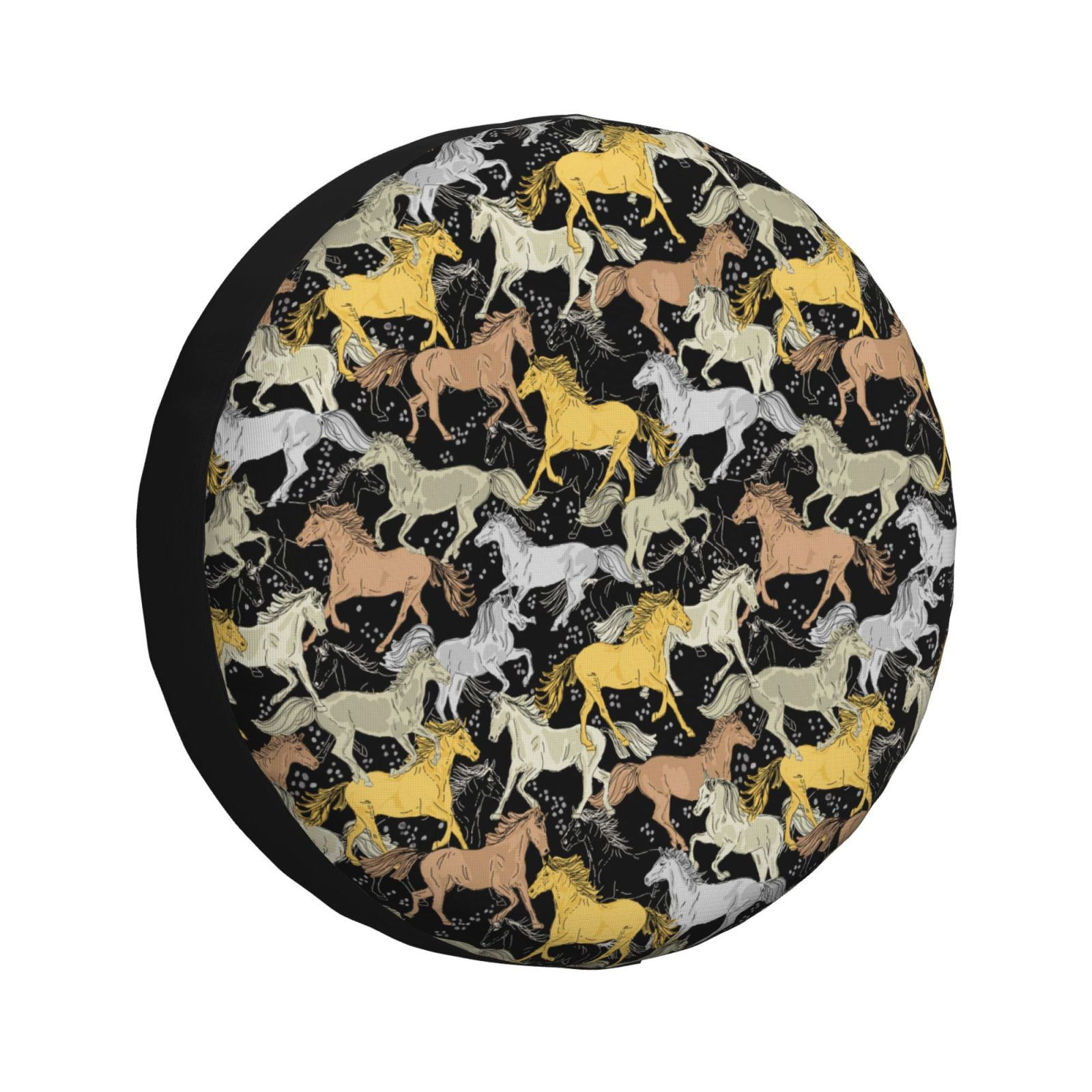 Sikiie The running horses Print PVC Leather Spare Tire Wheel Cover ...