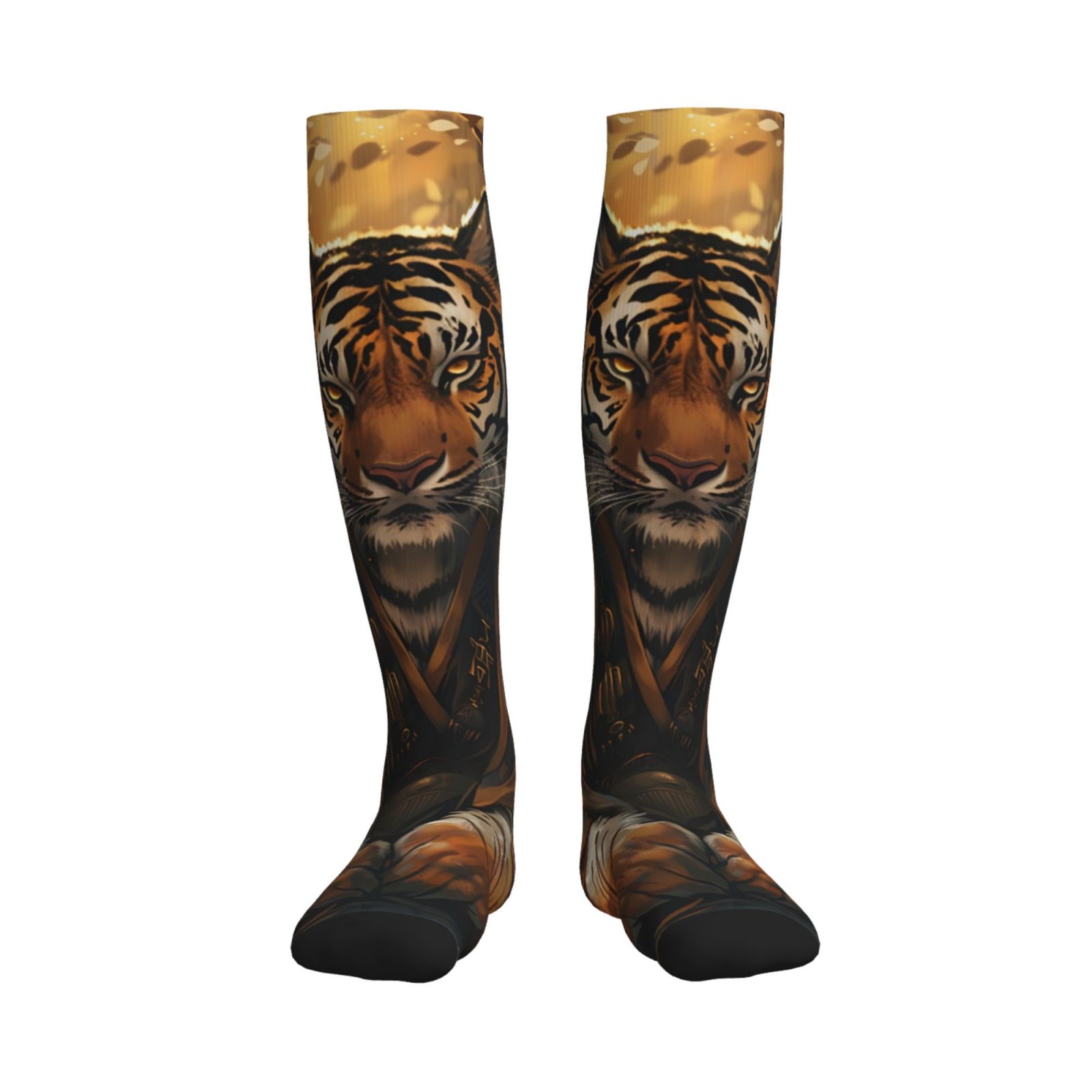 Sikiie Tiger In The Fallen Leaf Forest 1 Pairs Compression Socks for ...